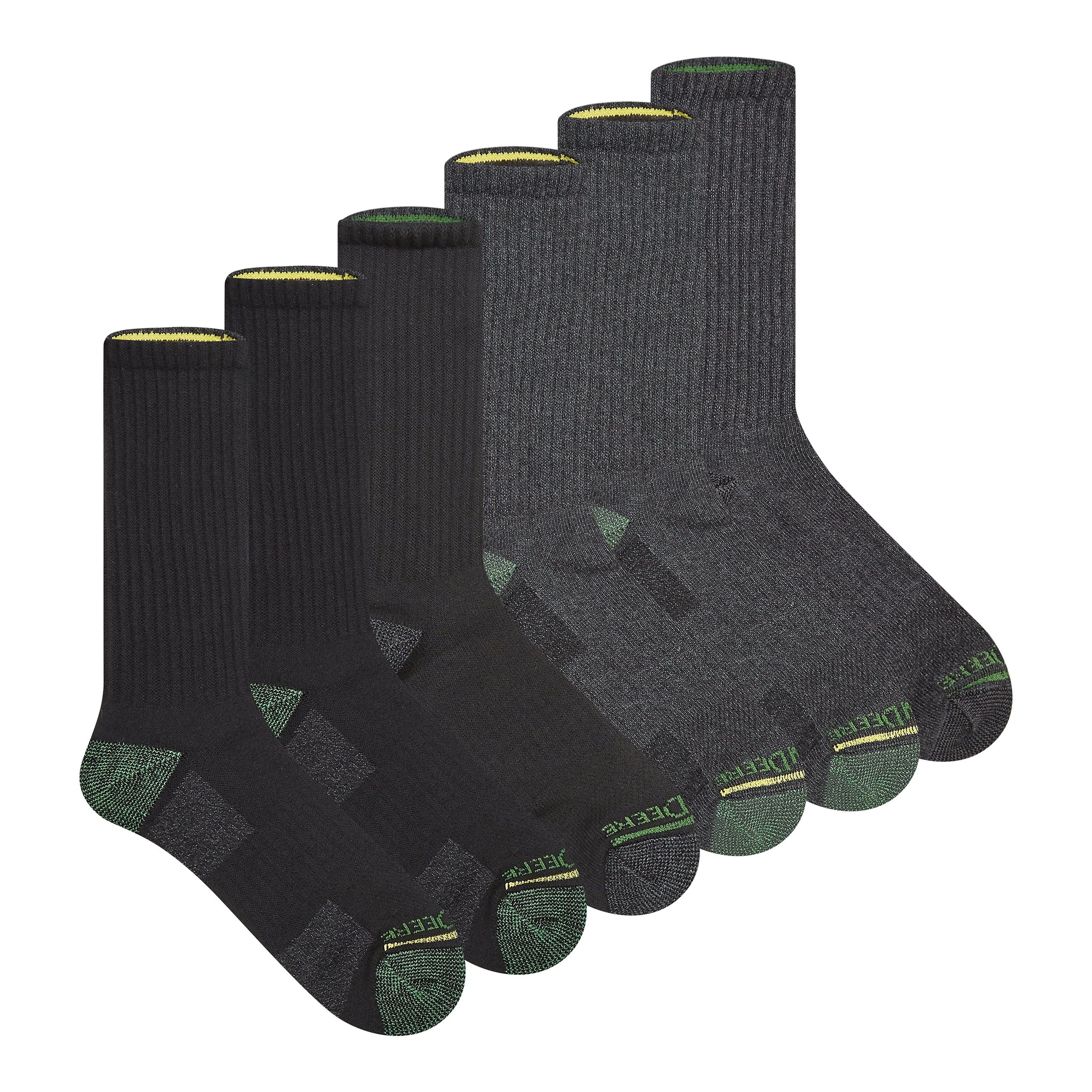 John Deere Men's Socks, Workwear Max Cushion Crew Socks, Stocking ...