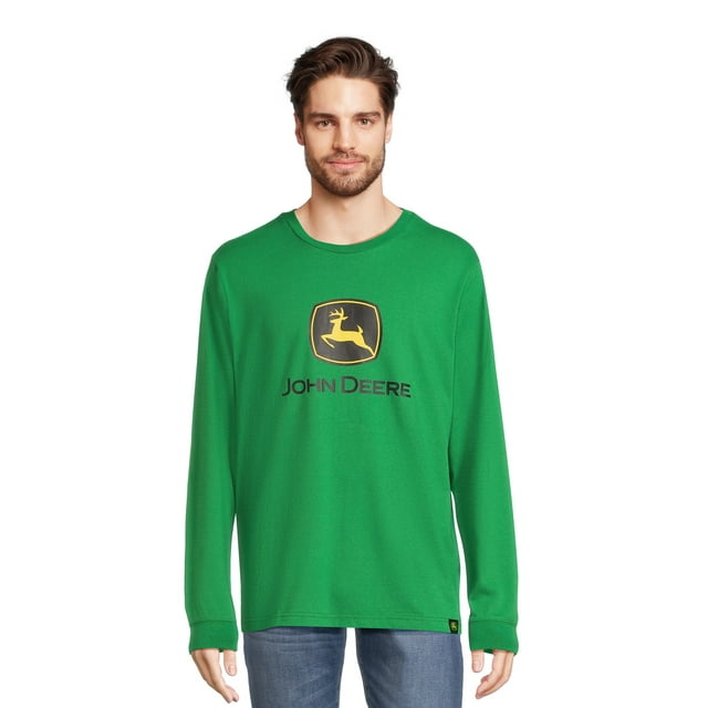 John Deere Men's and Big Men's Jersey Graphic Long Sleeve Tee T-Shirt ...