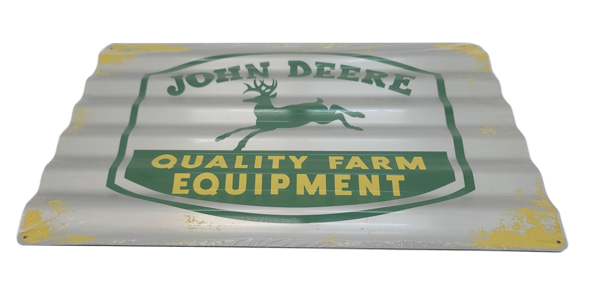 John Deere Metal Sign - Quality Farm Equipment, Corrugated, Silver ...
