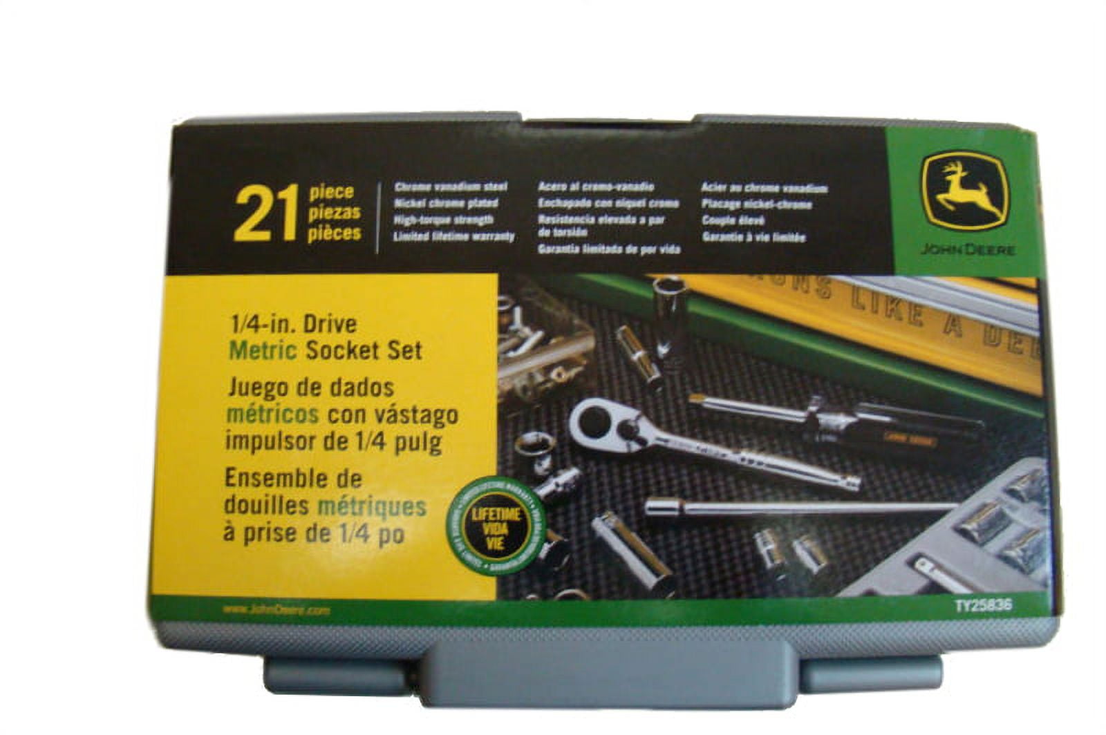 John Deere Metric 1/4" Drive Socket Set - TY25836 - Walmart.com