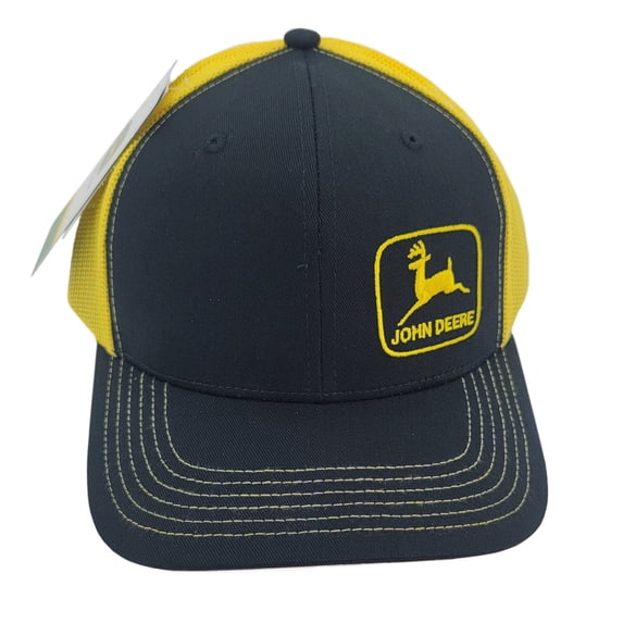 John Deere Moline 112 Mesh Back Hat, Black and Yellow, Cotton Front ...
