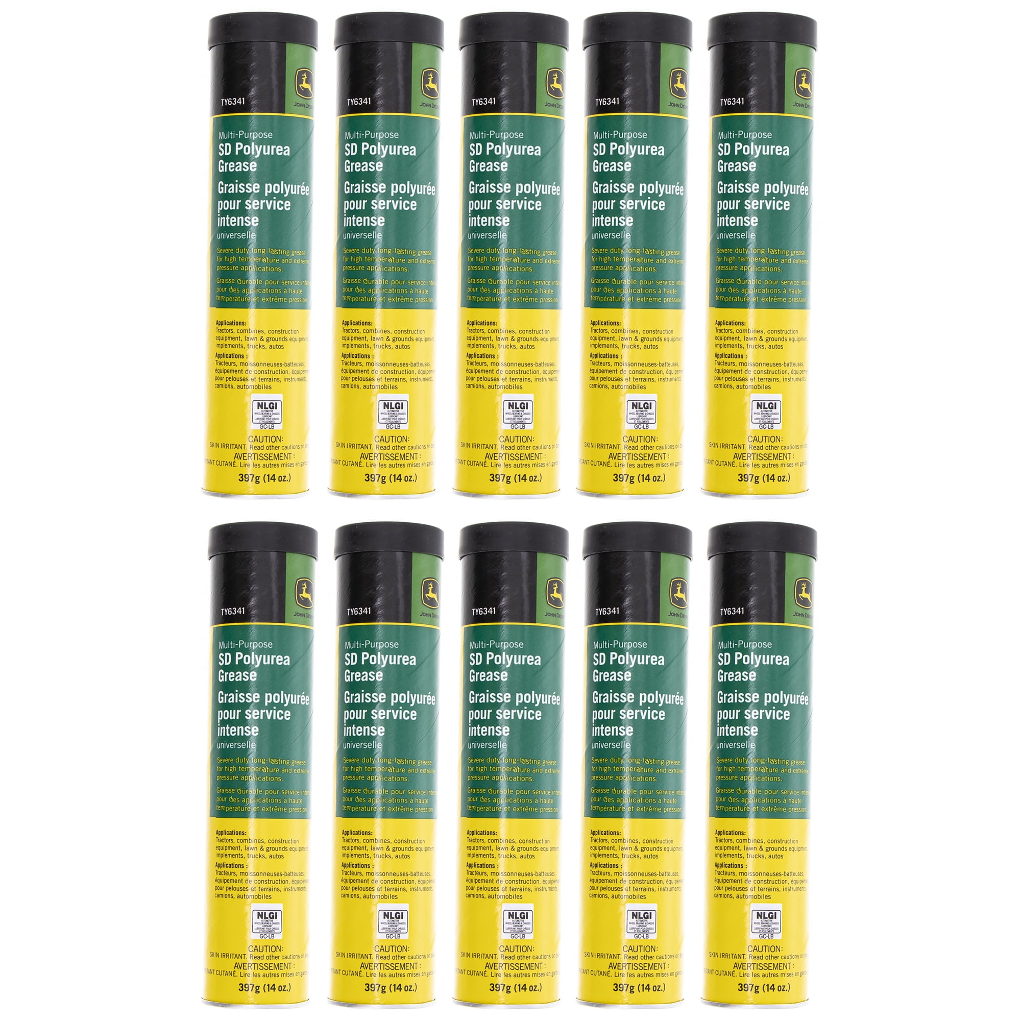 John Deere Multi-Purpose SD Polyurea Grease Case TY6341 OEM (10 Pack ...