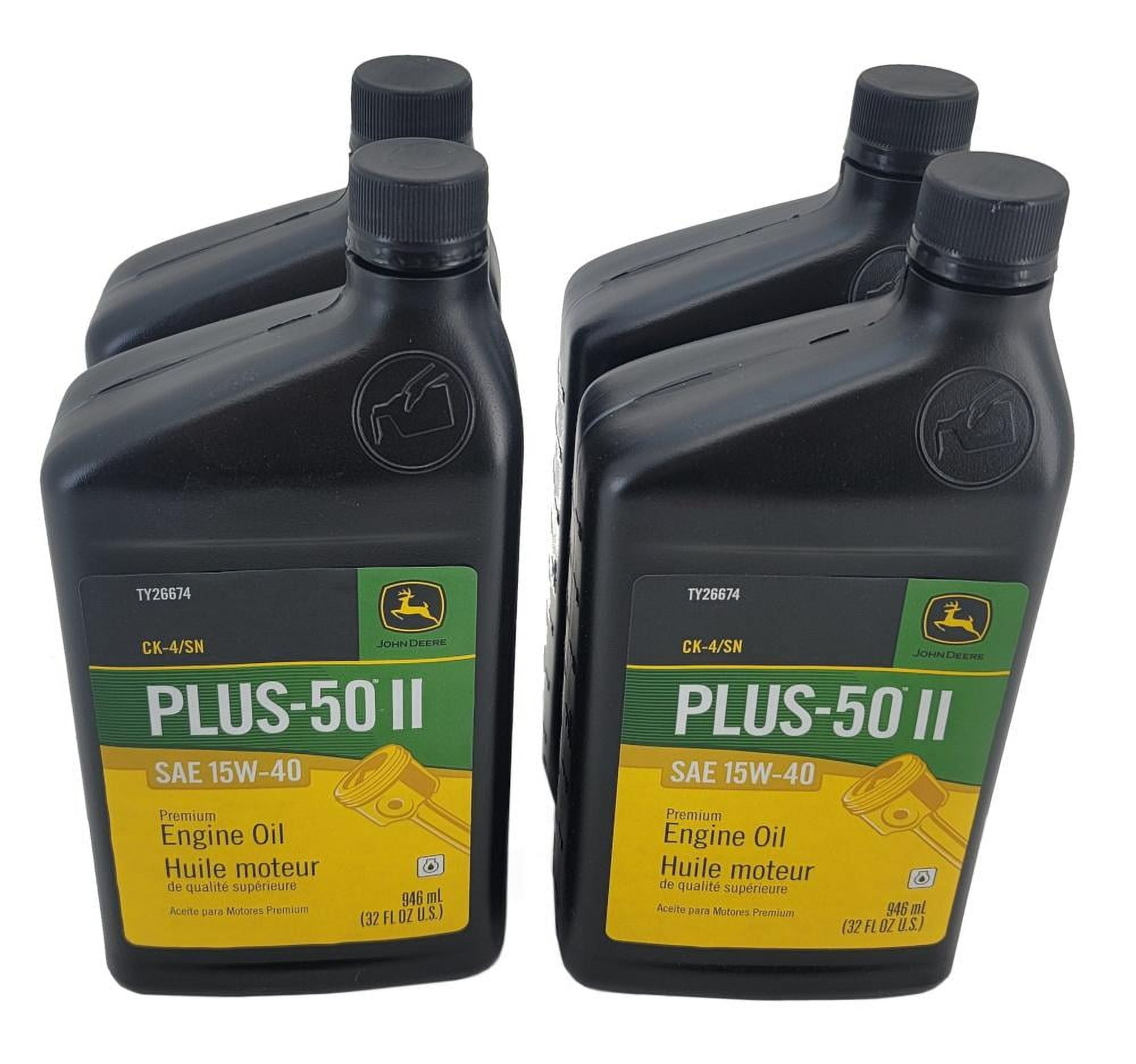 John Deere Original Equipment 4 QUARTS Plus-50 II SAE 15W-40 Oil # ...