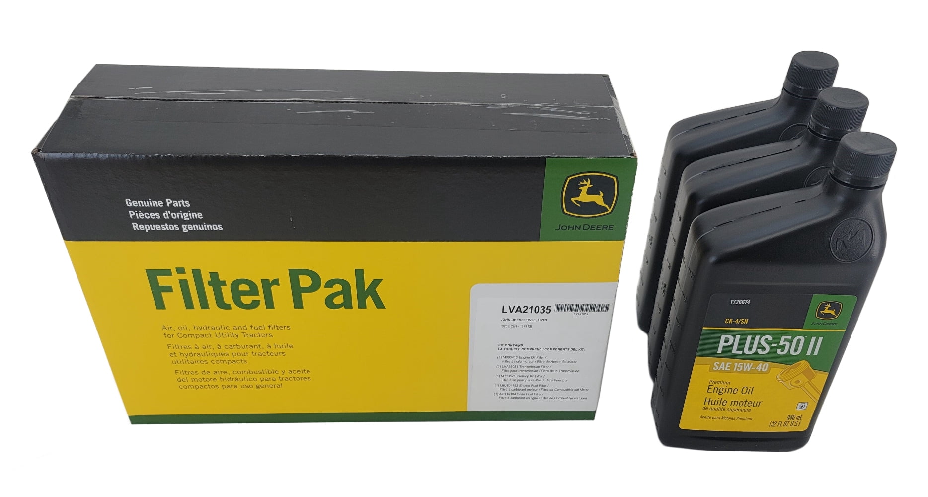 John Deere Original Equipment Filter Pak with Oil Kit - LVA21035A ...