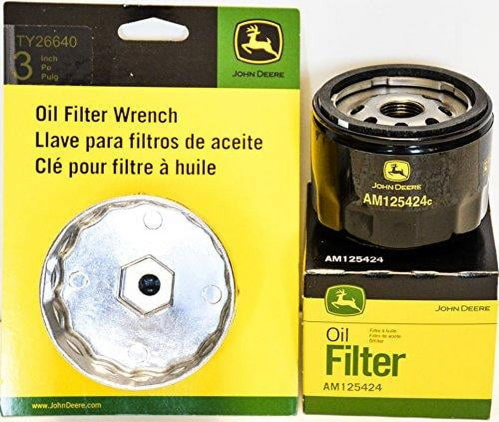 John Deere Original Equipment Oil Filter Set with 3" Filter Wrench ...