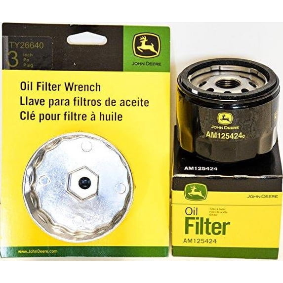 John Deere Original Equipment Oil Filter Set with 3" Filter Wrench ...