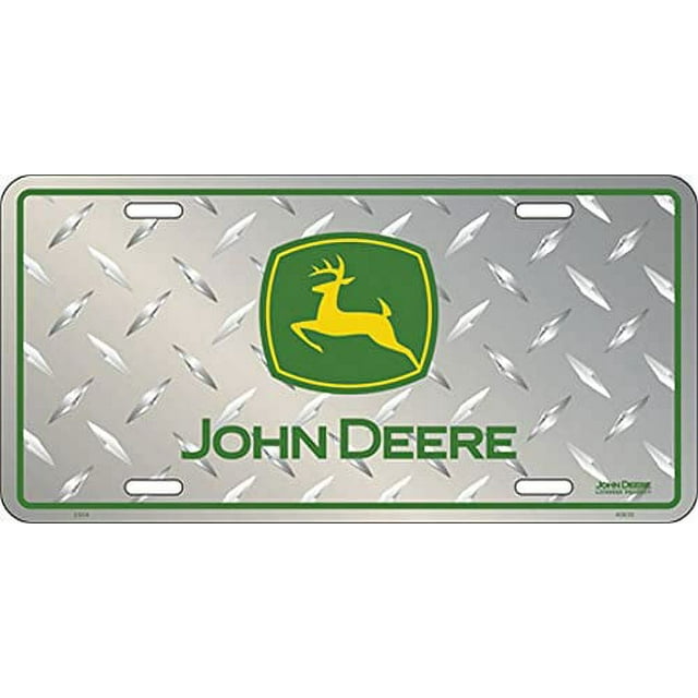 John Deere Silver License Plate with Green Logo - LP85804 - Walmart.com