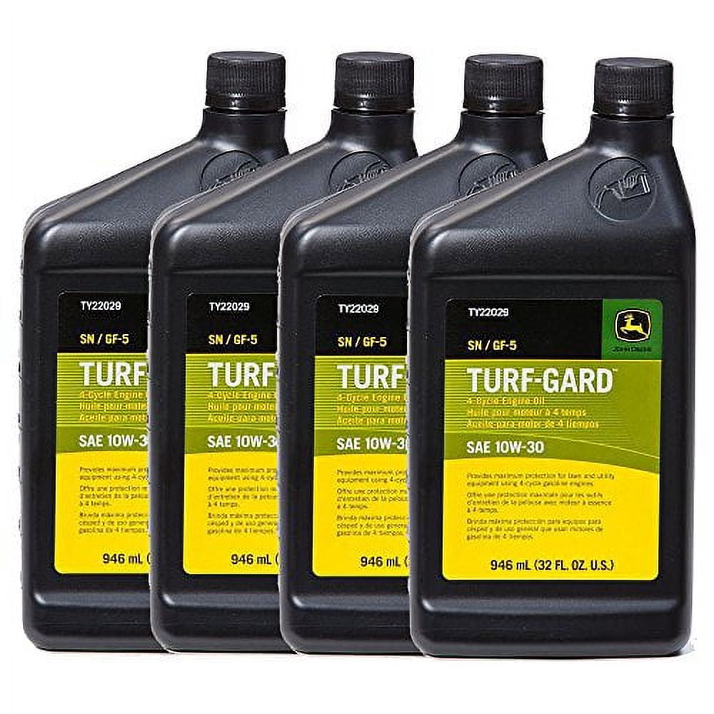John Deere TURF-GARD 4-Cycle Engine Oil, 10W-30, 32 oz per Quart, 4 ...