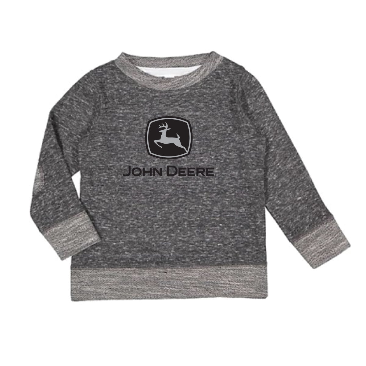 John Deere Toddler Girl French Terry Crew-Black Heather-3T - Walmart.com