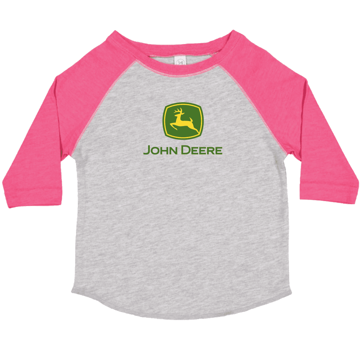 John Deere Kids Clothes - Toddler Girl Logo Shirt, 3/4 Sleeve Raglan ...