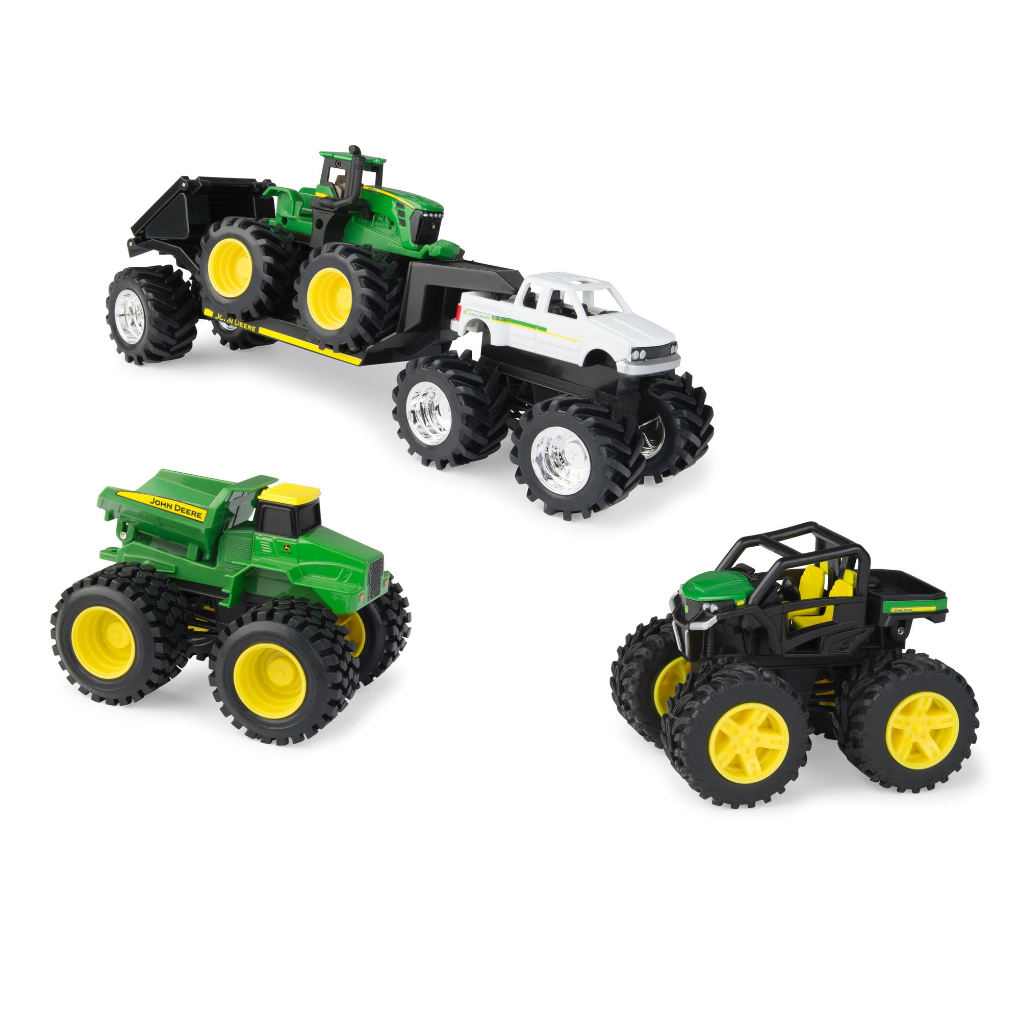 John Deere 5 Piece Monster Treads Toy Tractor Set, Metal Trucks Value ...