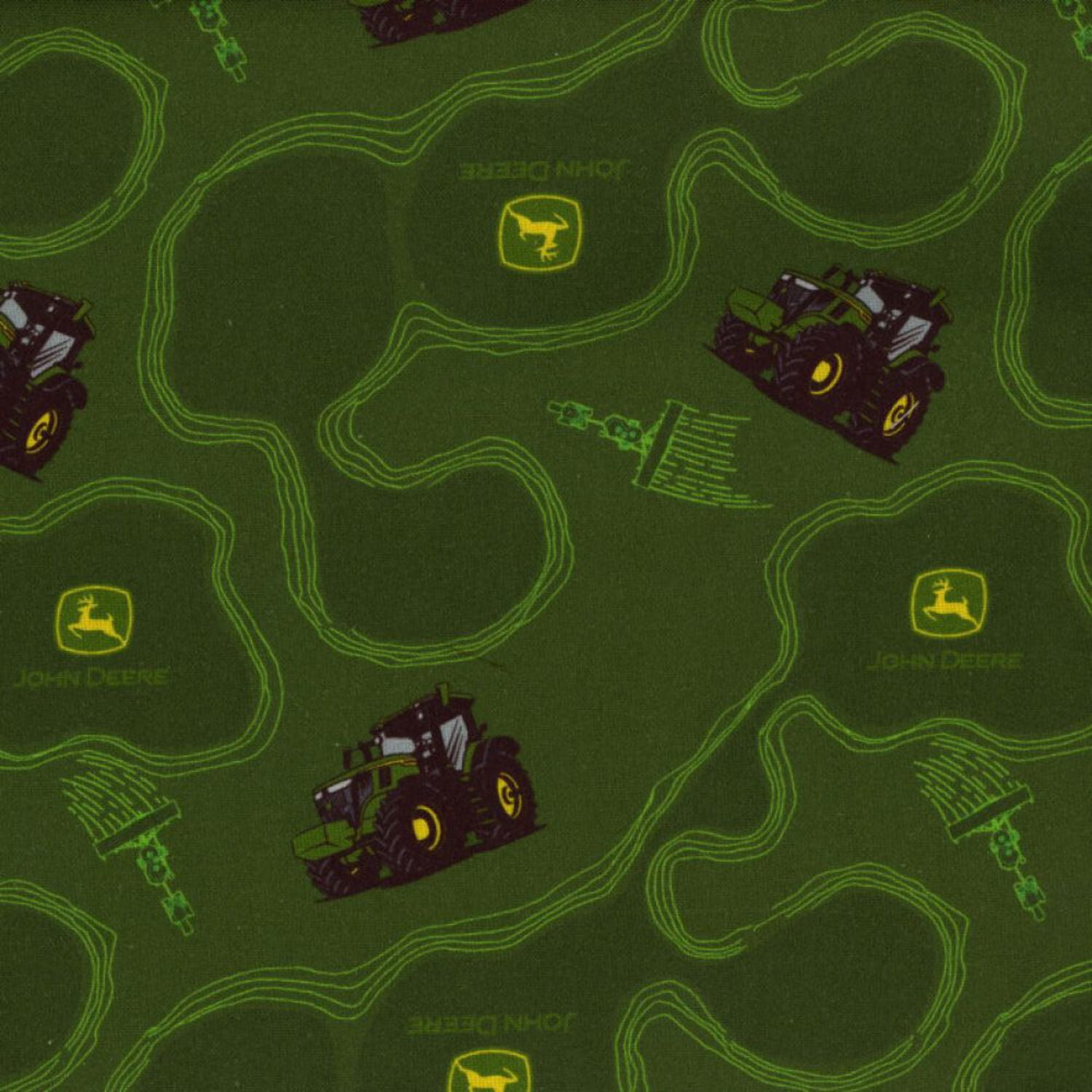 John Deere Tractor Field Cotton Fabric - Walmart.com