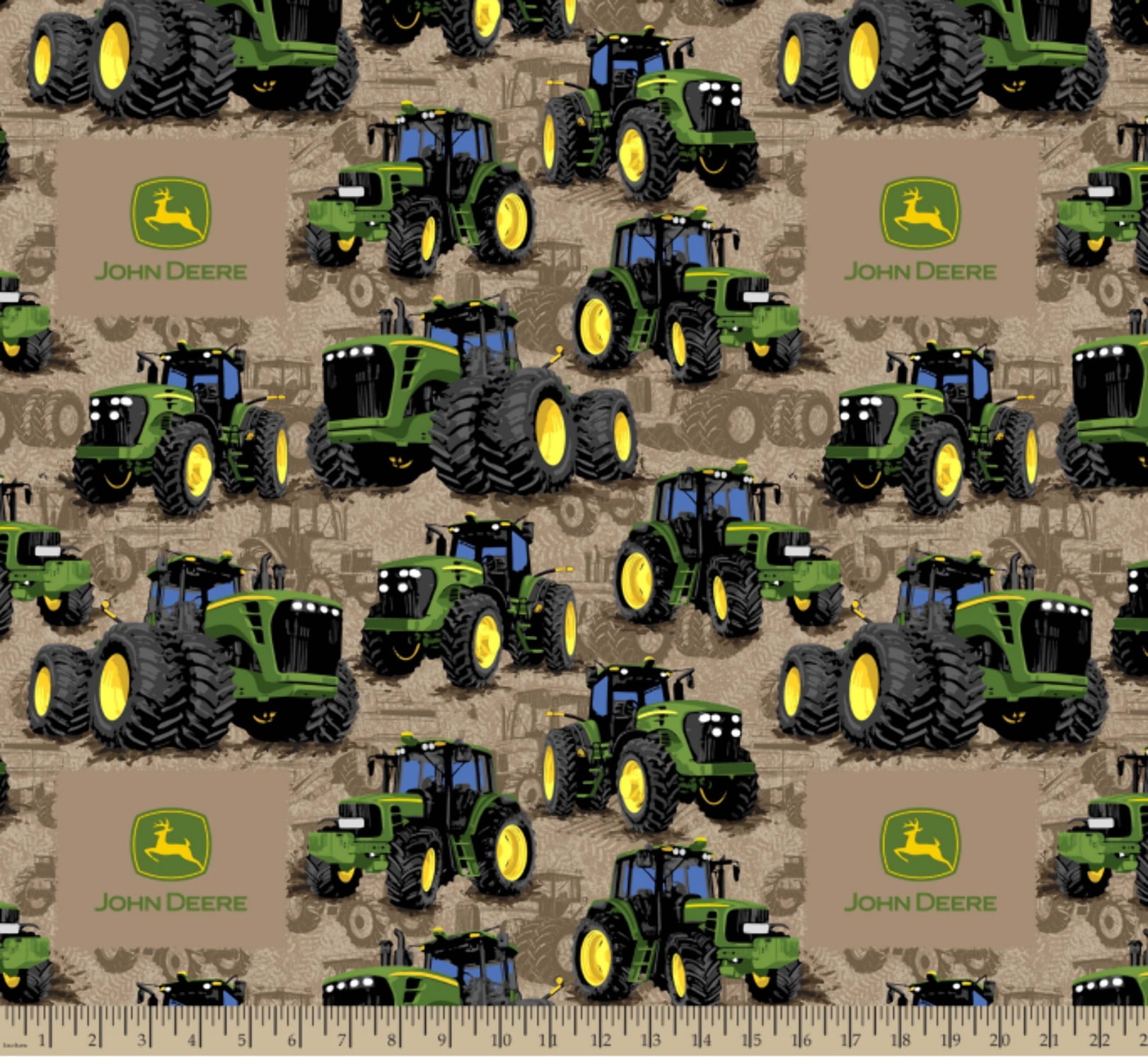 John Deere Tractor Flip Brown Cotton Fabric - Walmart.com