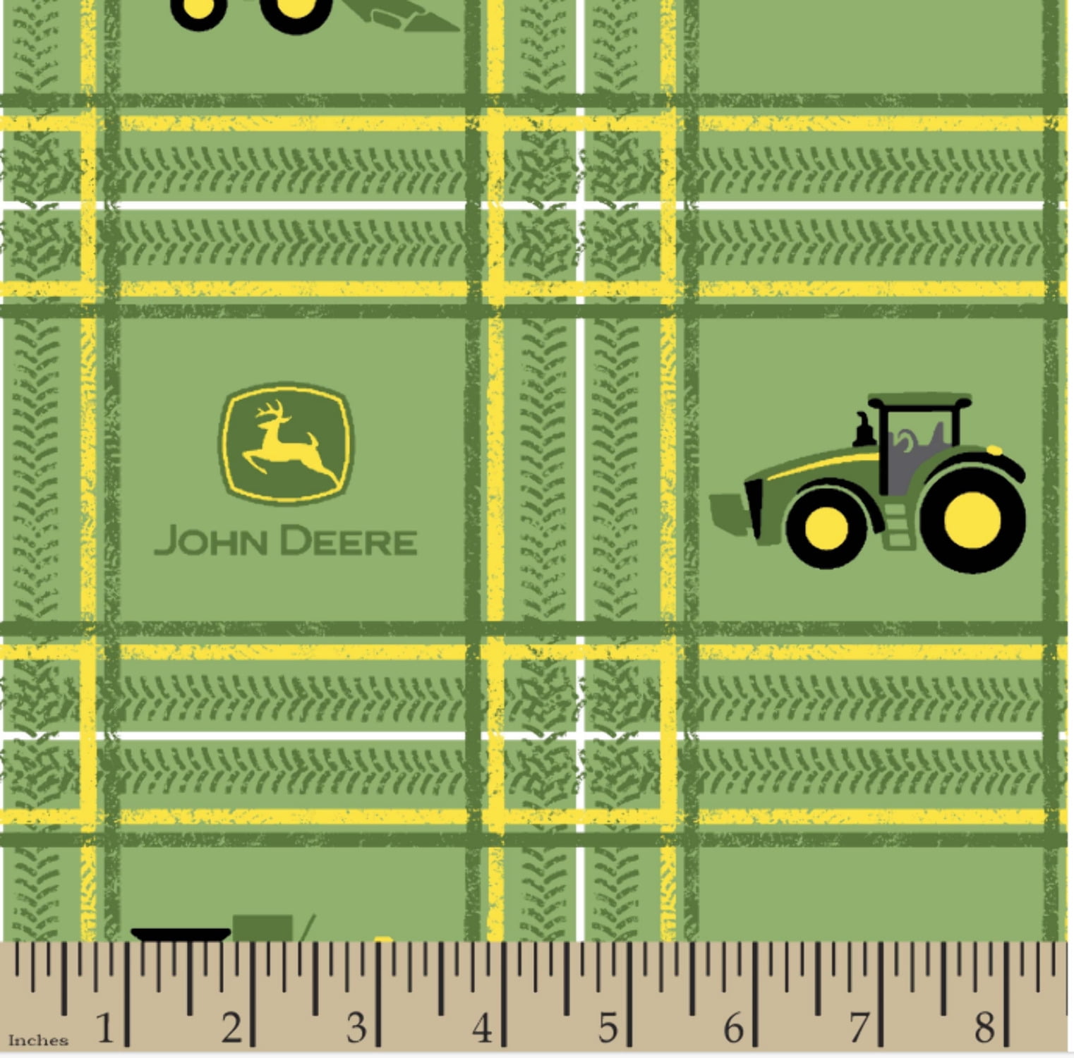 John Deere Tractor Plaid Cotton Fabric - Walmart.com