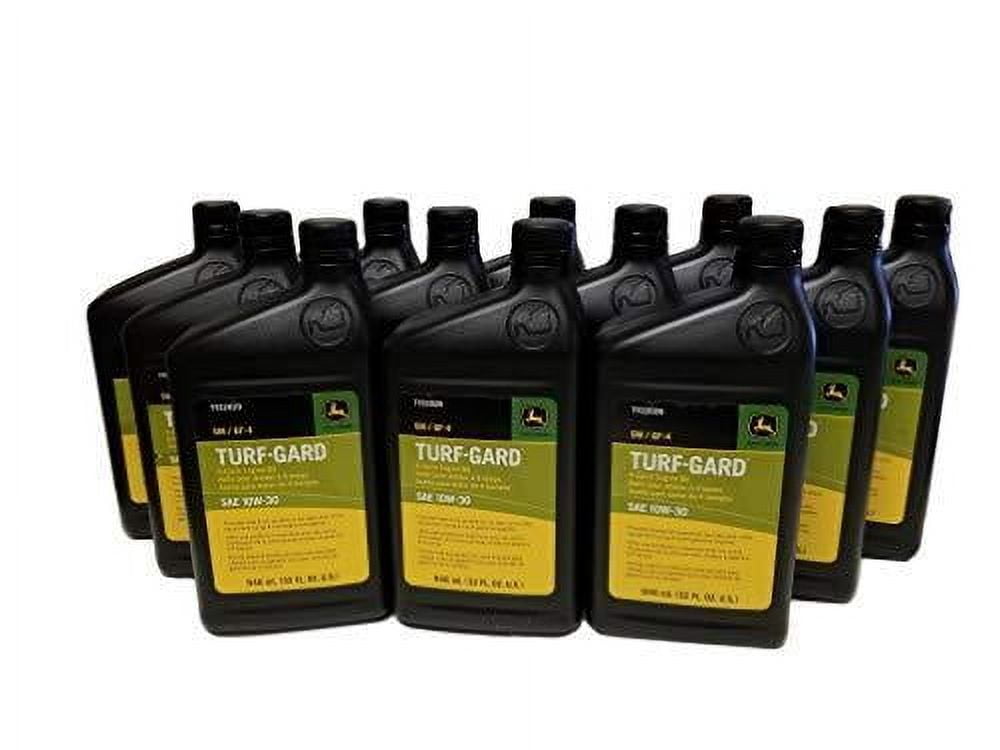 John Deere Turf-Gard SAE 10W-30 Oil for Lawn Mowers Engine, 12 Quarts ...