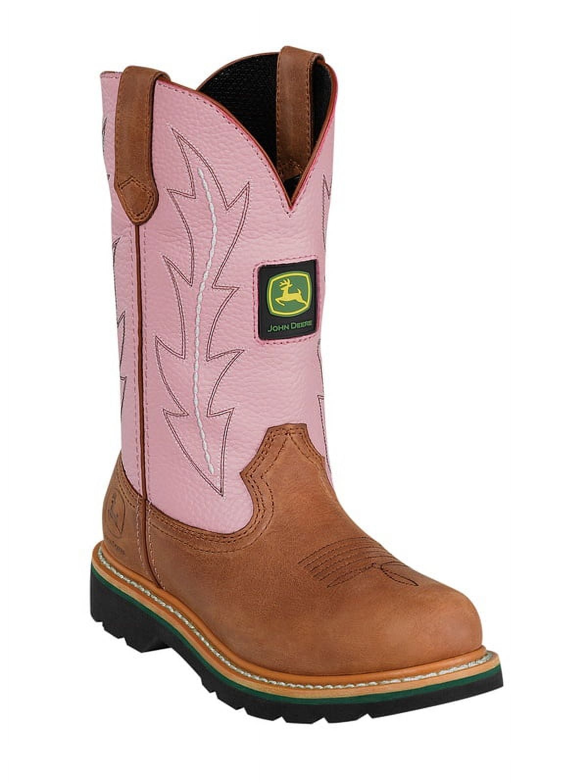 John Deere Women's JD3285 10" Pull On Boot,Tan/Pink,10 W US - Walmart.com
