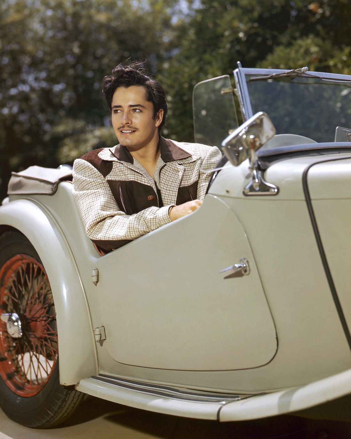 John Derek Handsome In Vintage Convertible Sports Car 24X36 Classic ...