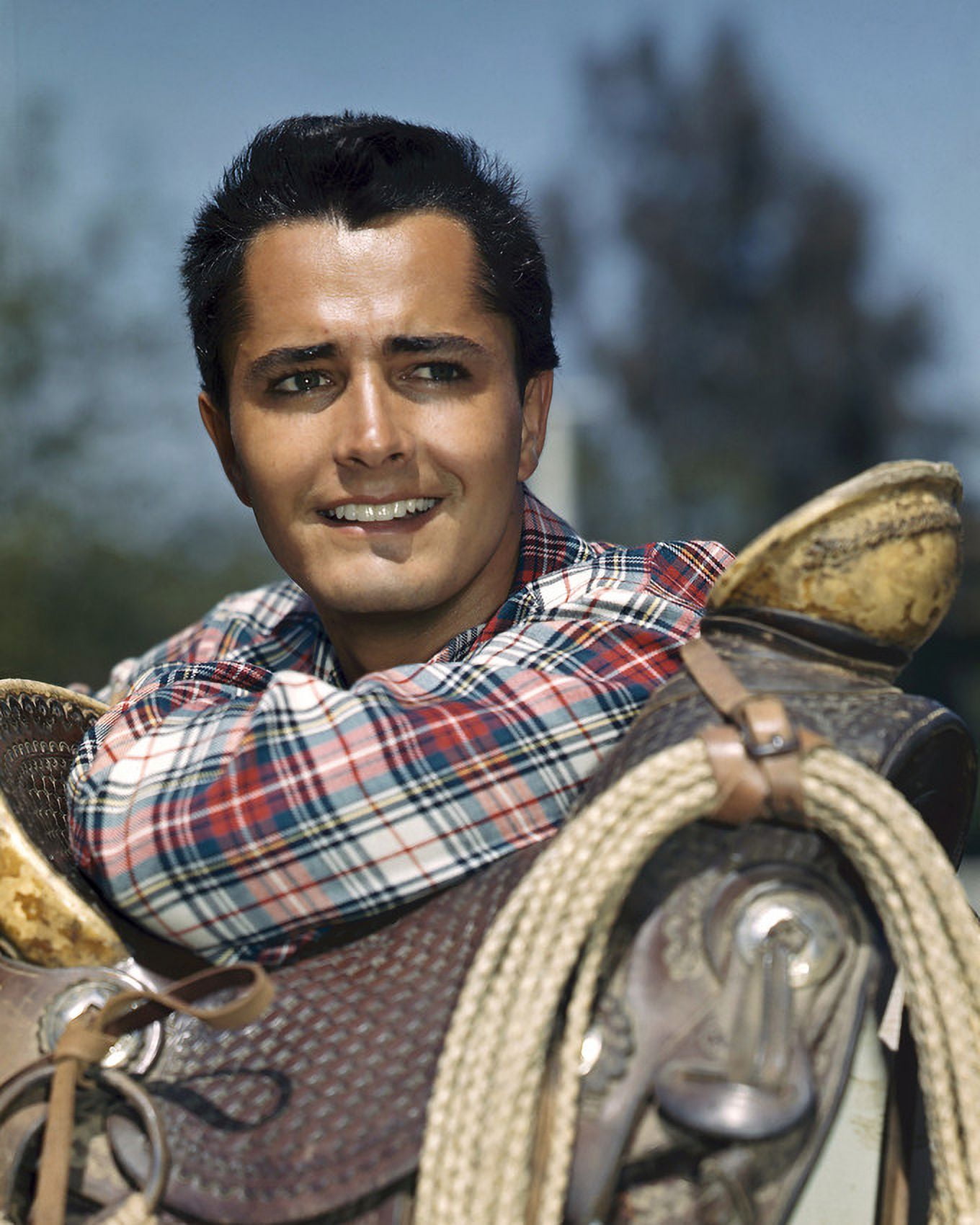 John Derek Handsome Vintage Color Portrait By Saddle 24X36 Classic ...