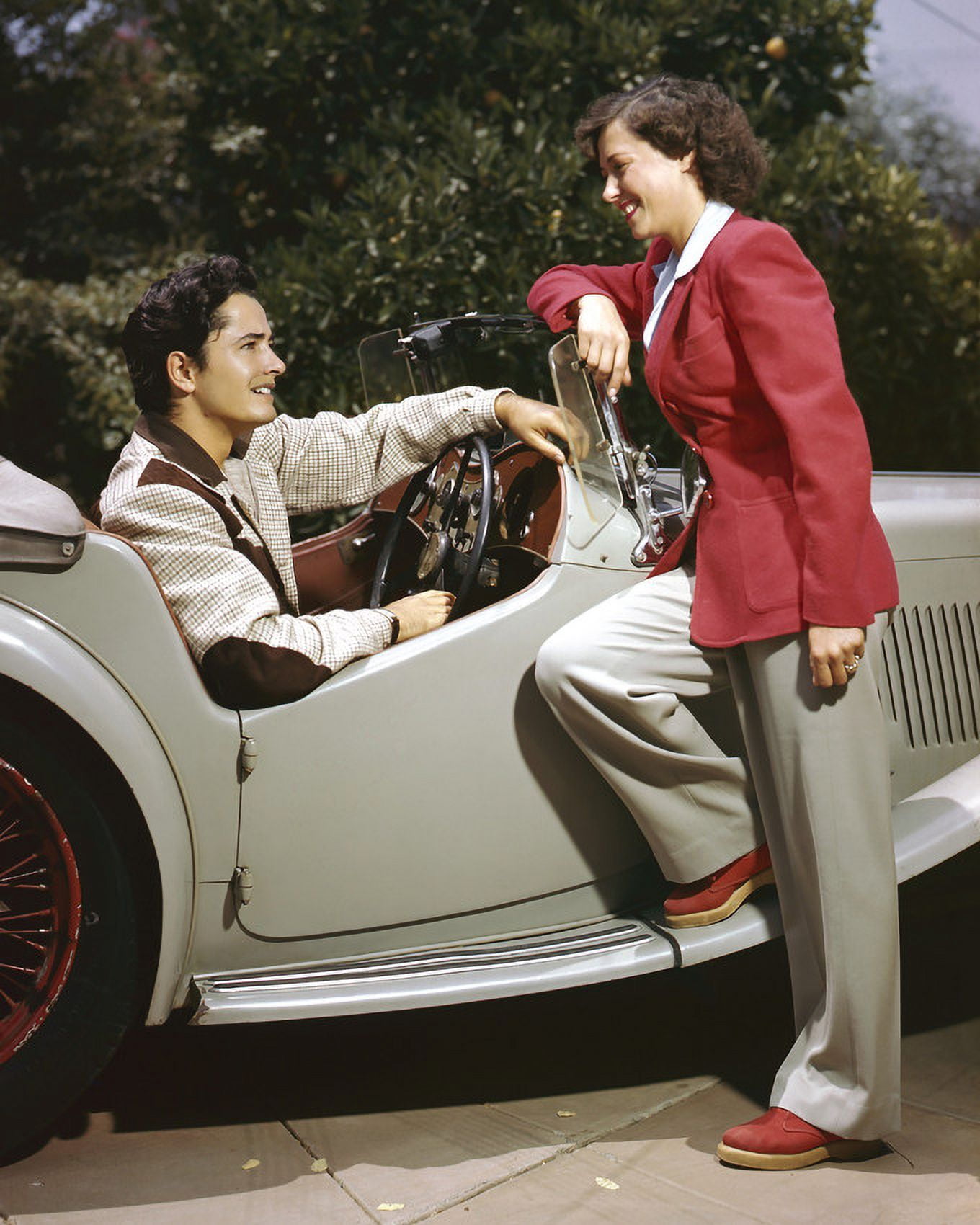 John Derek Posing In Vintage Convertible Car 24X36 Classic Hollywood ...