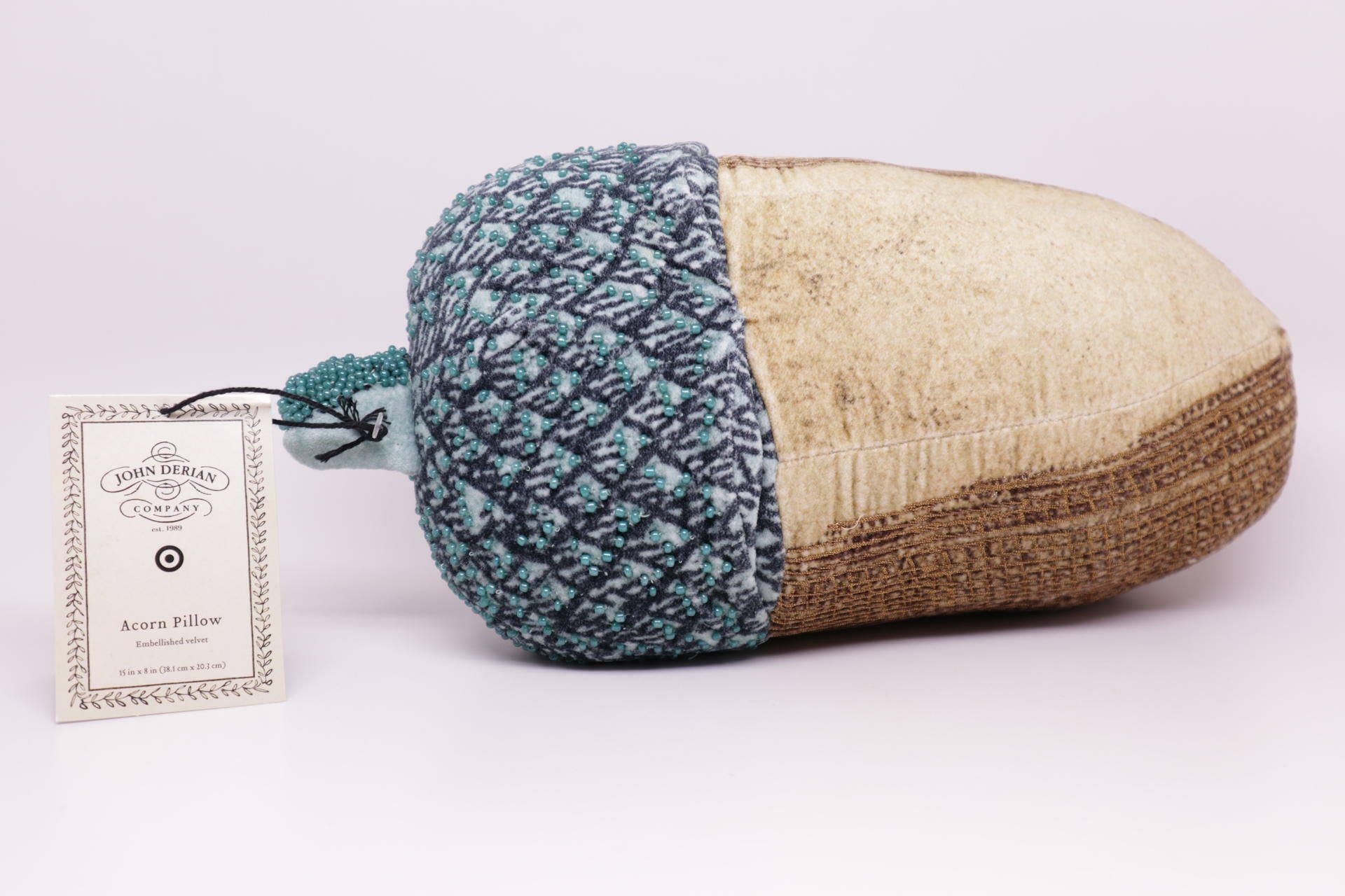 John Derian Company Exclusive Beaded Embellished Velvet Acorn Pillow 15 ...