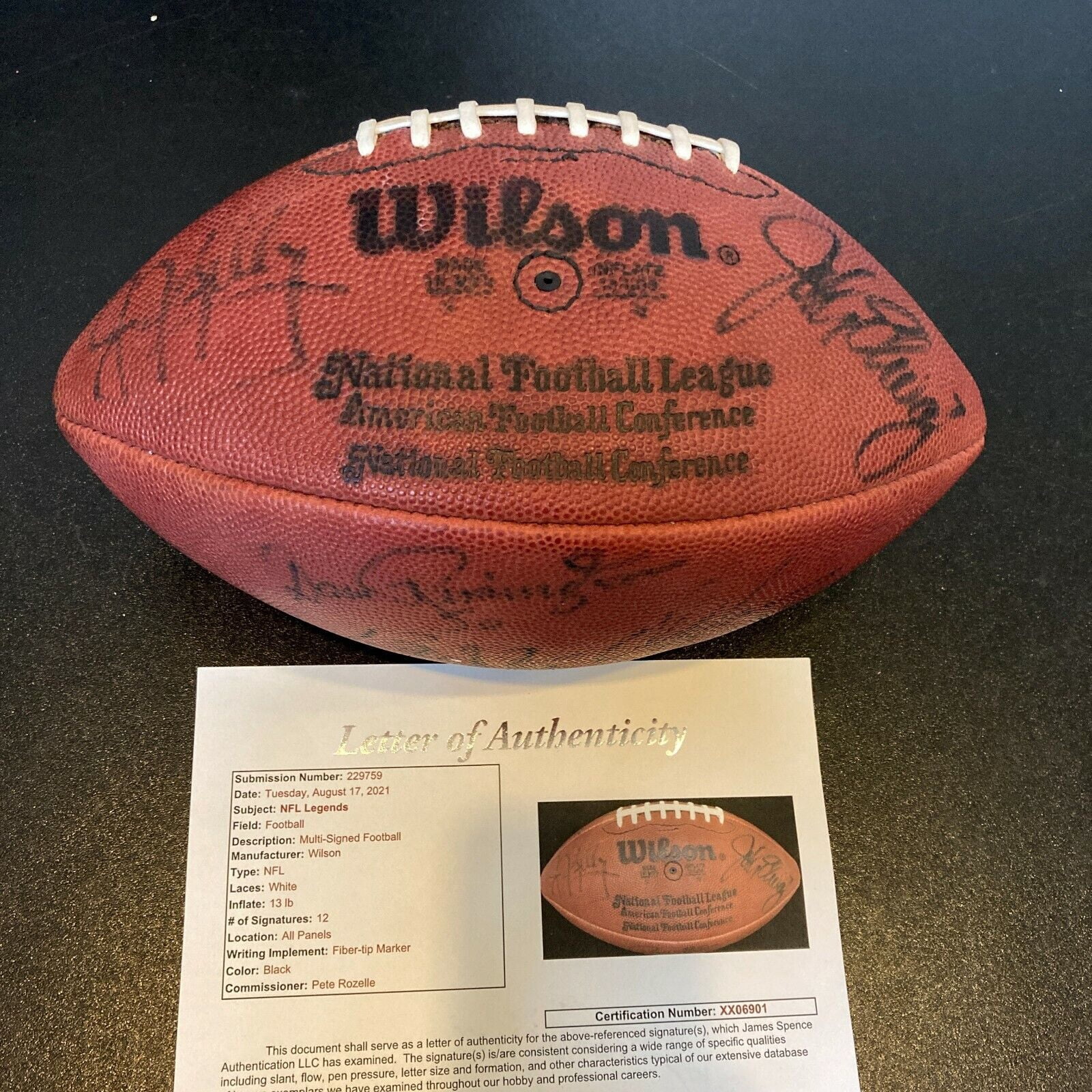 John Elway Dan Marino Jim Kelly Quarterback Greats Signed Game Football ...