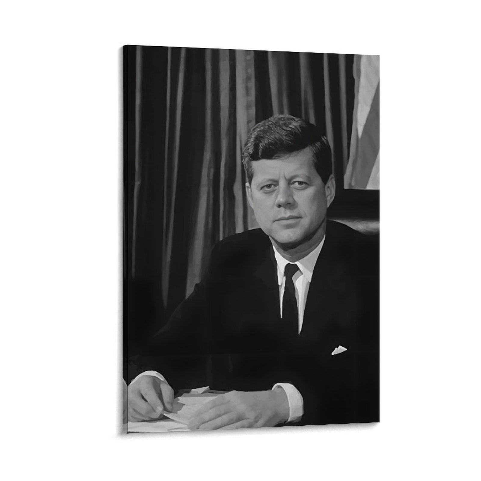 John F. Kennedy Sitting at His Desk Poster Poster Decorative Painting ...