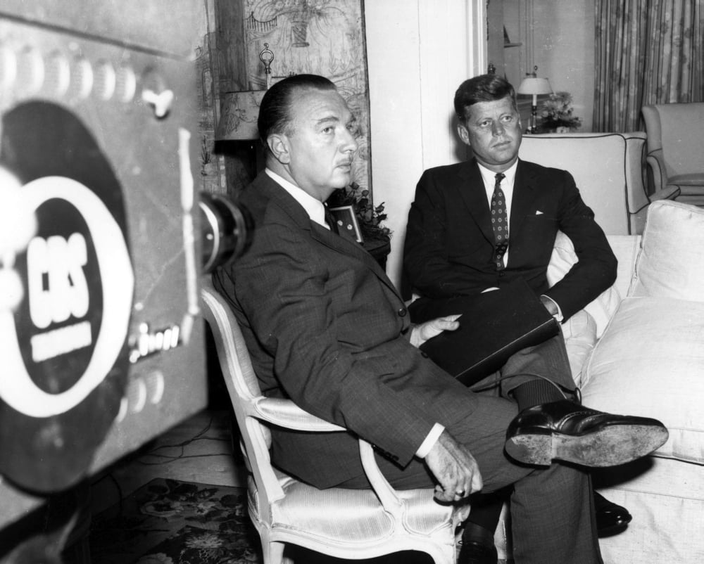 John F Kennedy in an interview with Walter Cronkite Photo Print (30 x ...