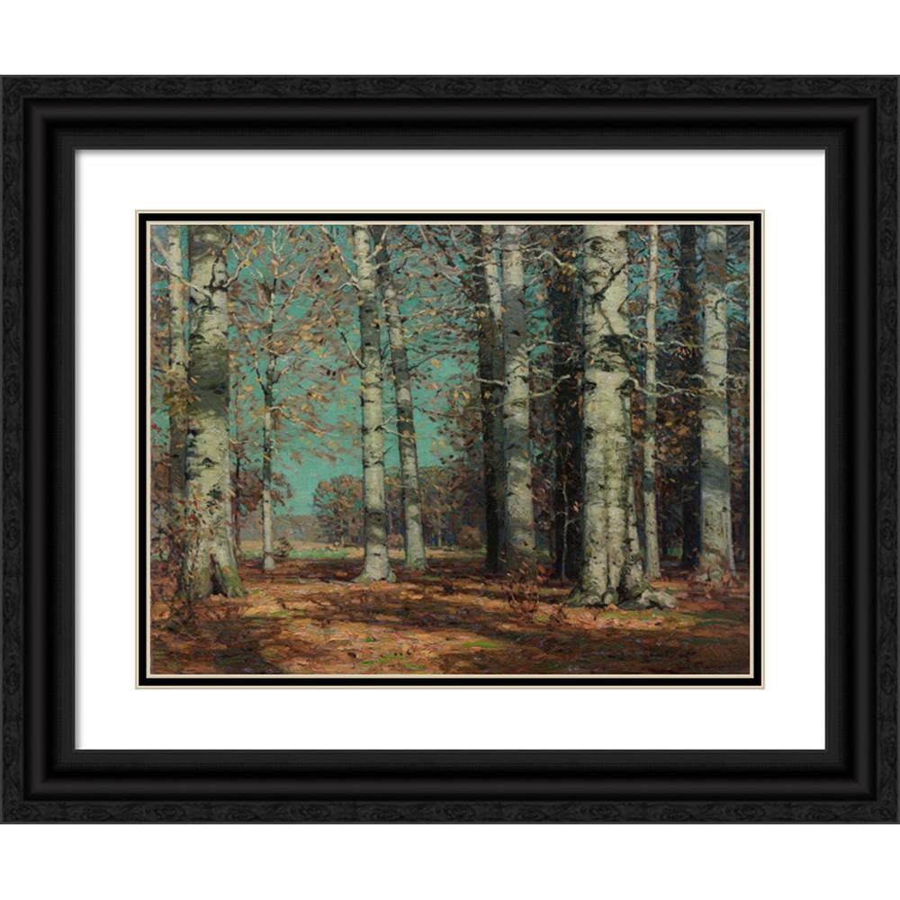 John Fabian Carlson 14x12 Black Ornate Wood Framed Double Matted Museum ...