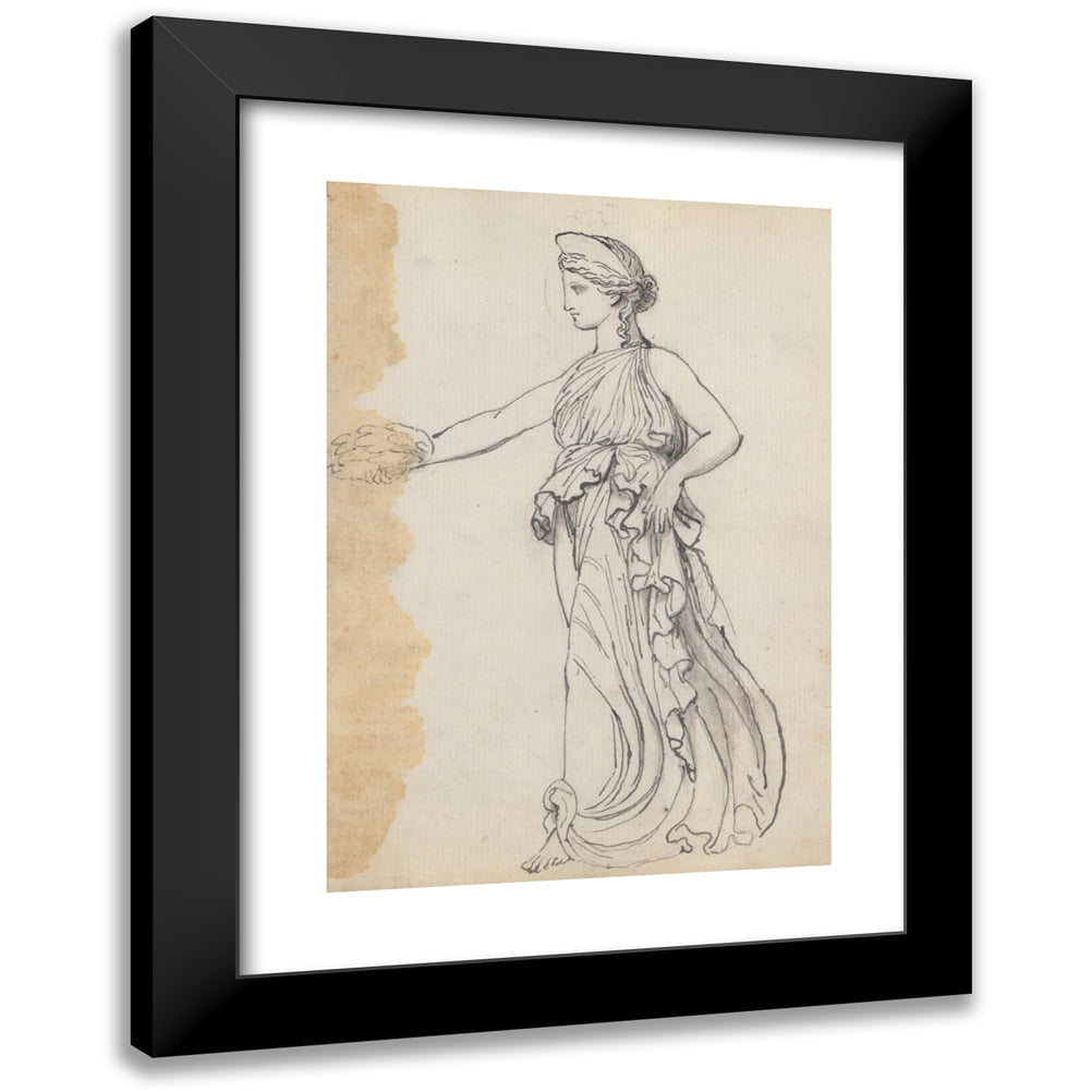 John Flaxman 11x14 Black Modern Framed Museum Art Print Titled - Female ...