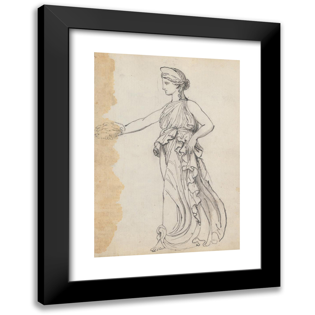 John Flaxman 14x18 Black Modern Framed Museum Art Print Titled - Female ...