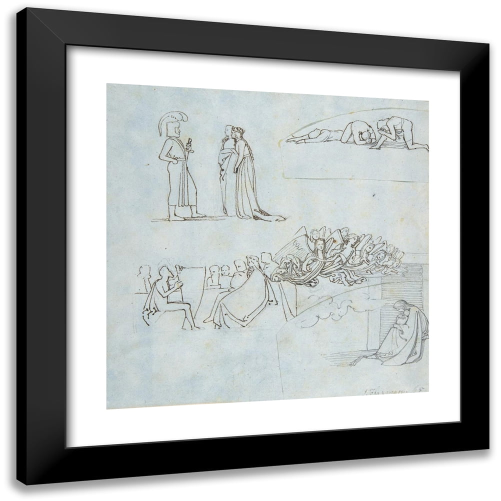John Flaxman 20x20 Black Modern Framed Museum Art Print Titled - Sheet ...