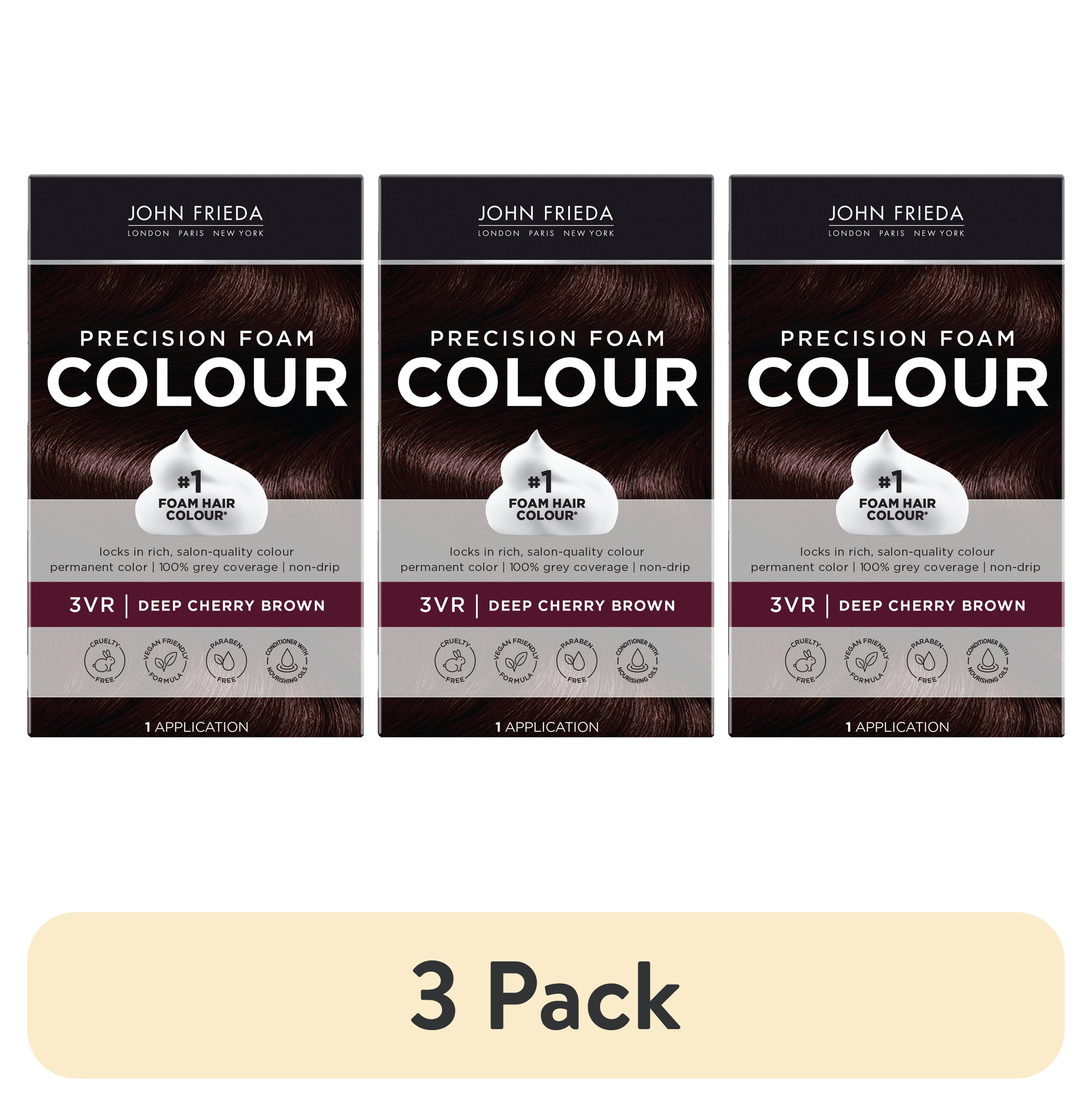 (3 pack) John Frieda Brown Permanent Precision Hair Color Foam Kit, 3VR ...