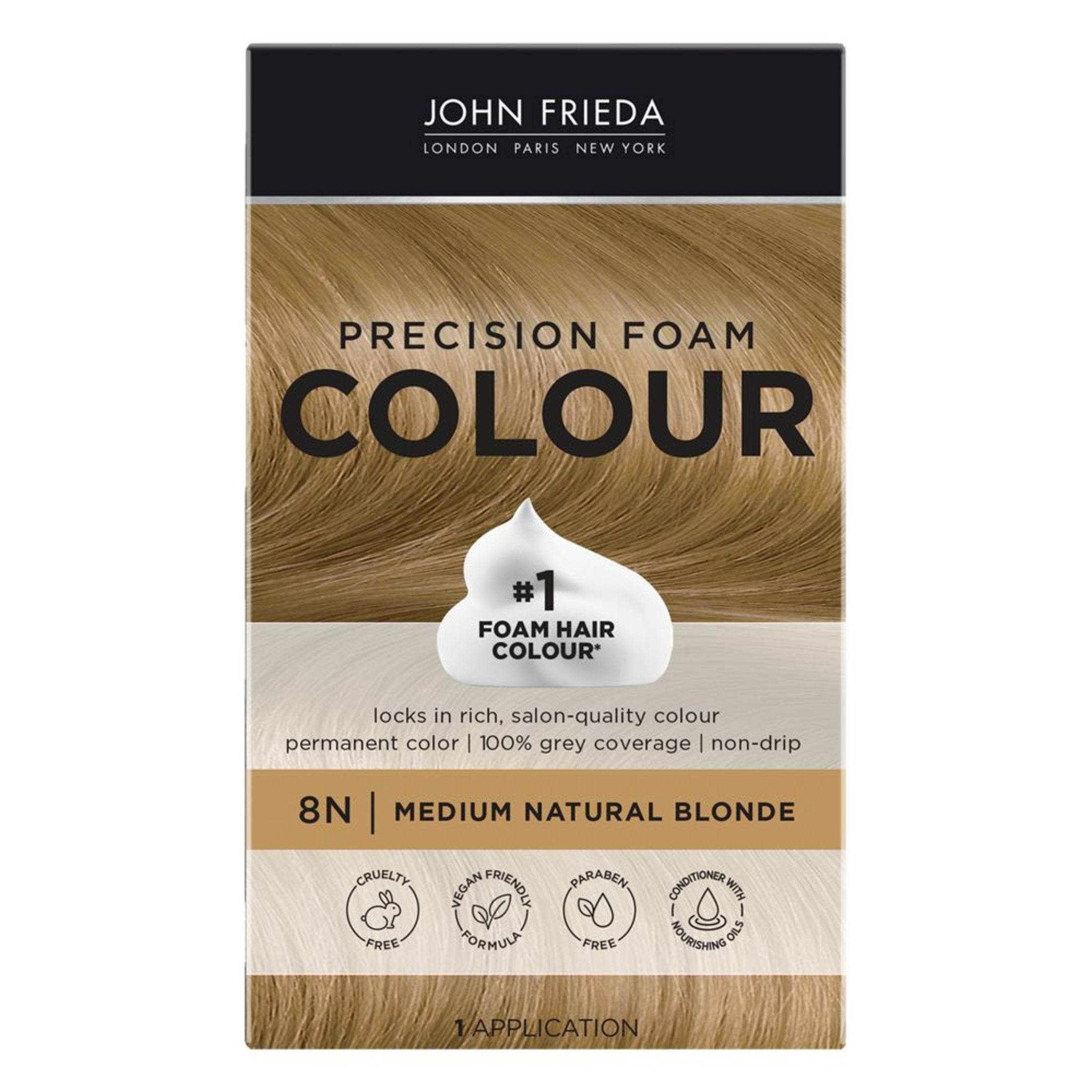 John Frieda Permanent Precision Foam Hair Color Kit, Blonde Hair Dye, 1 ...