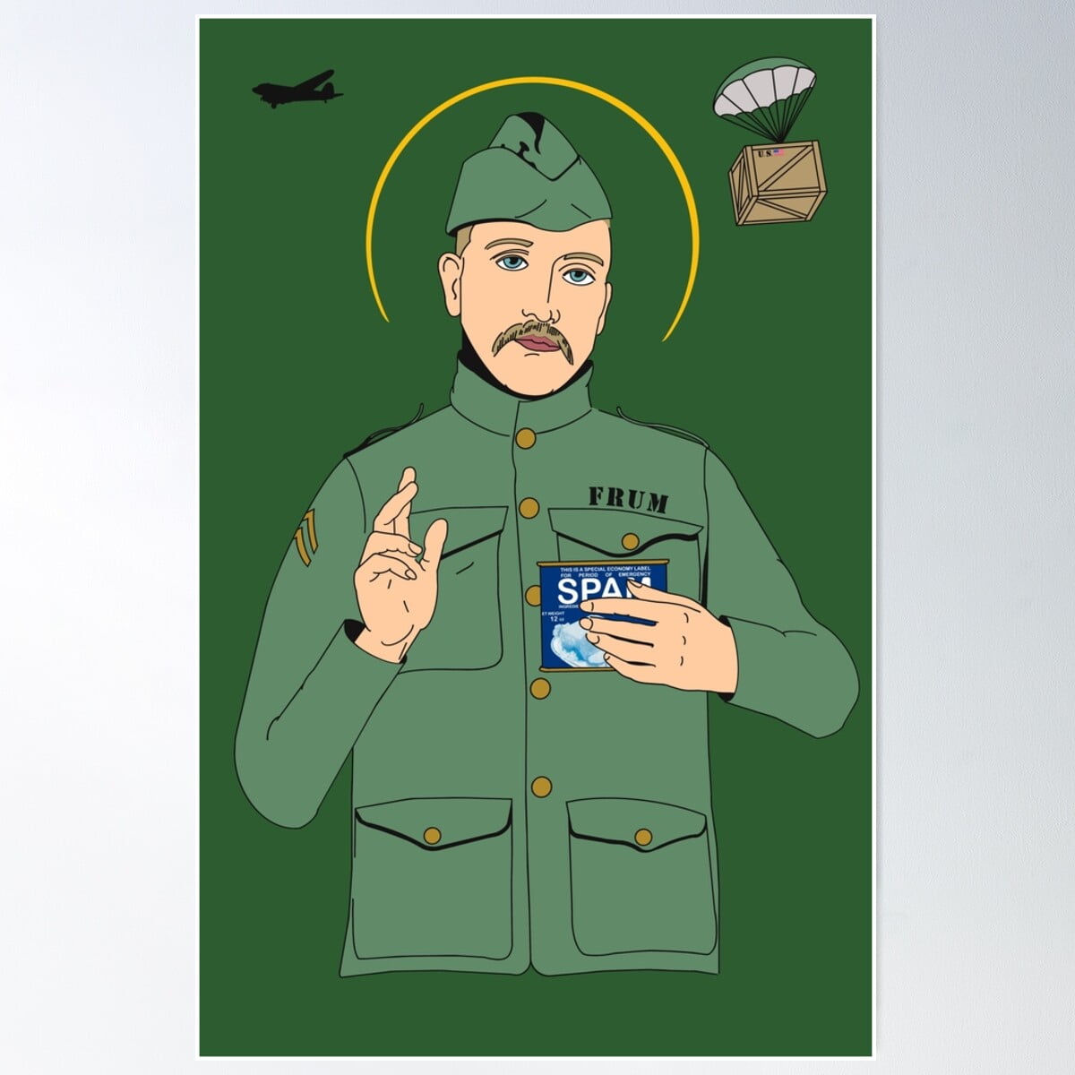 John Frum Saves Poster Wall Art, Modern Wall Decor For Living Room Bedroom, 24x36 UNFRAMED ...