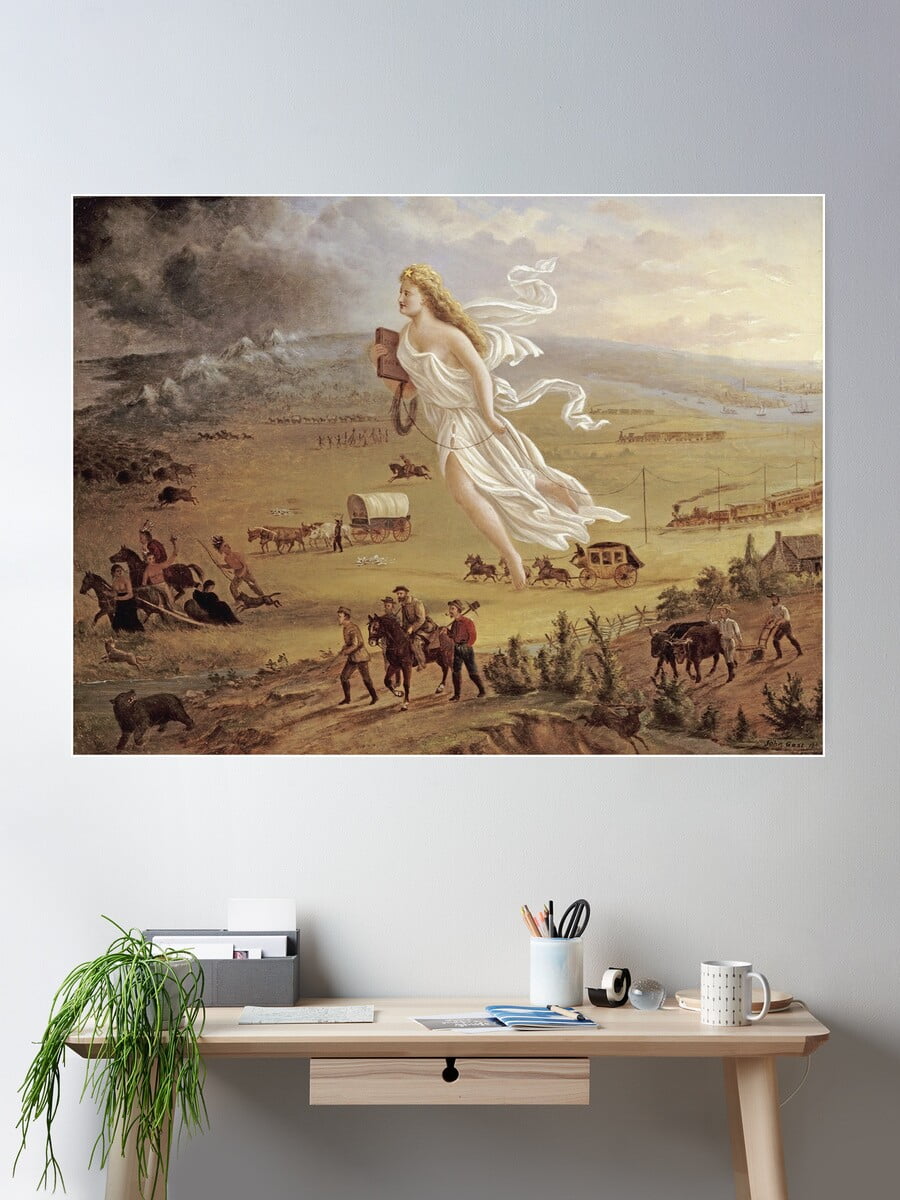 John Gast - American Progress Poster Wall Art, Modern Wall Decor For Living Room Bedroom, 8x12 ...