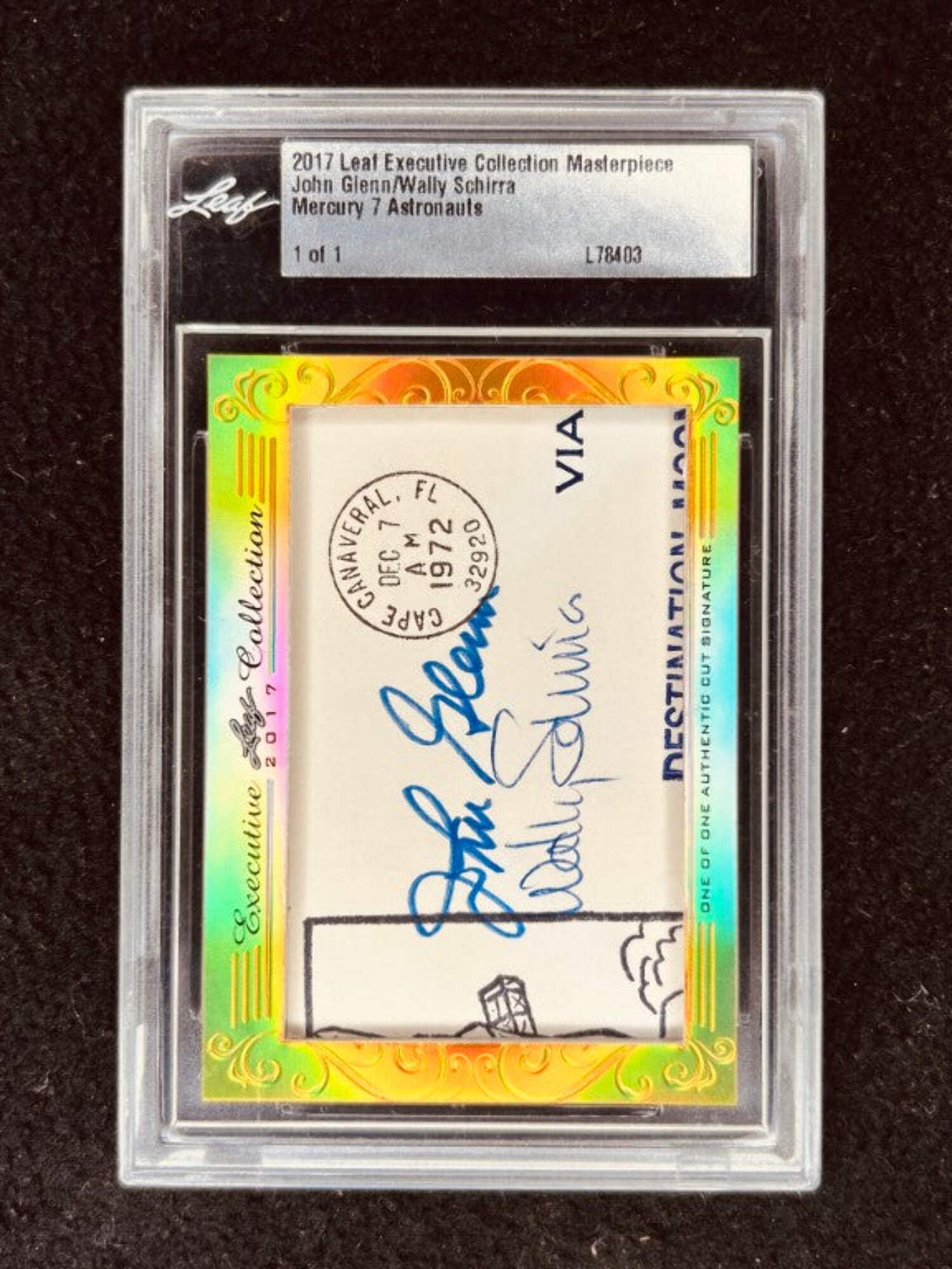 John Glenn and Wally Schirra 2017 Leaf Masterpiece Cut Signature ...