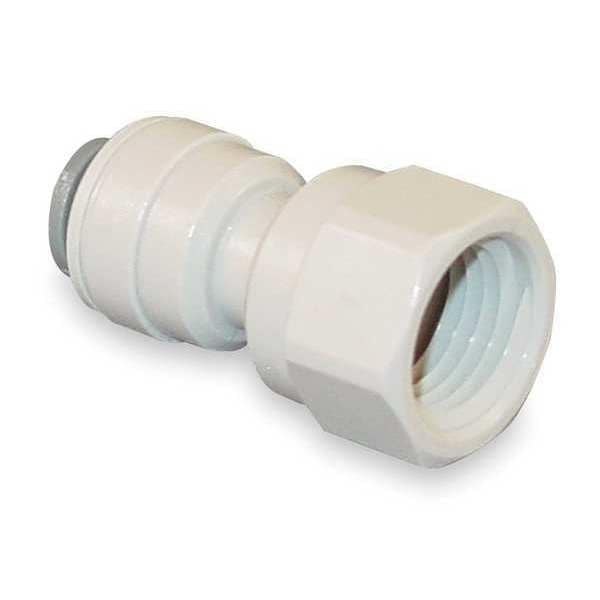 Push-Fit Adapter Fitting, 1/4 in Tube Size, Acetal, Gray, 10 PK ...