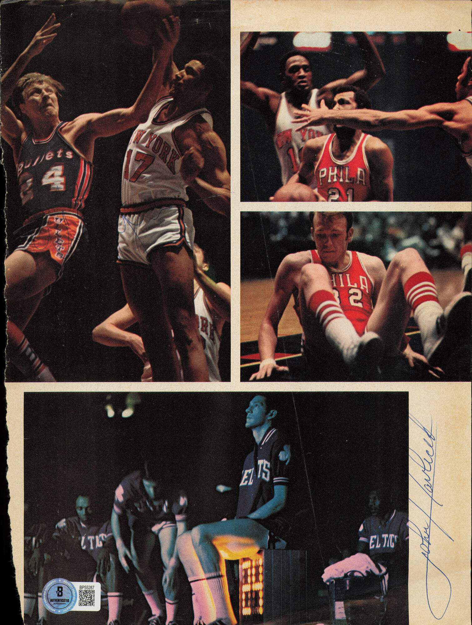 John Havlicek Jack Marin Autographed 8x11 Magazine Page Photo Beckett ...