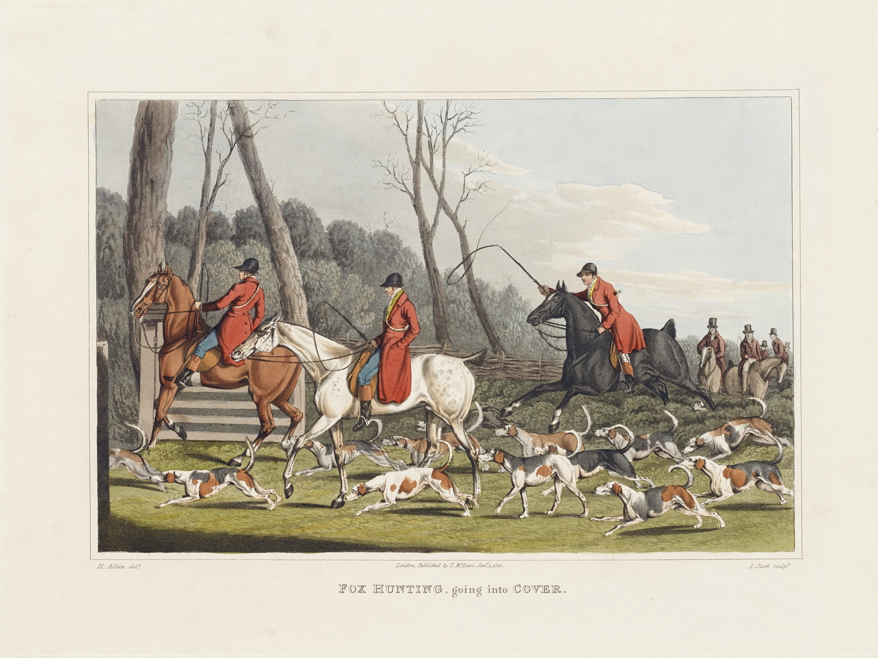John Heaviside Clark Fox Hunting Going Into Cover 1820 Hounds Horses ...