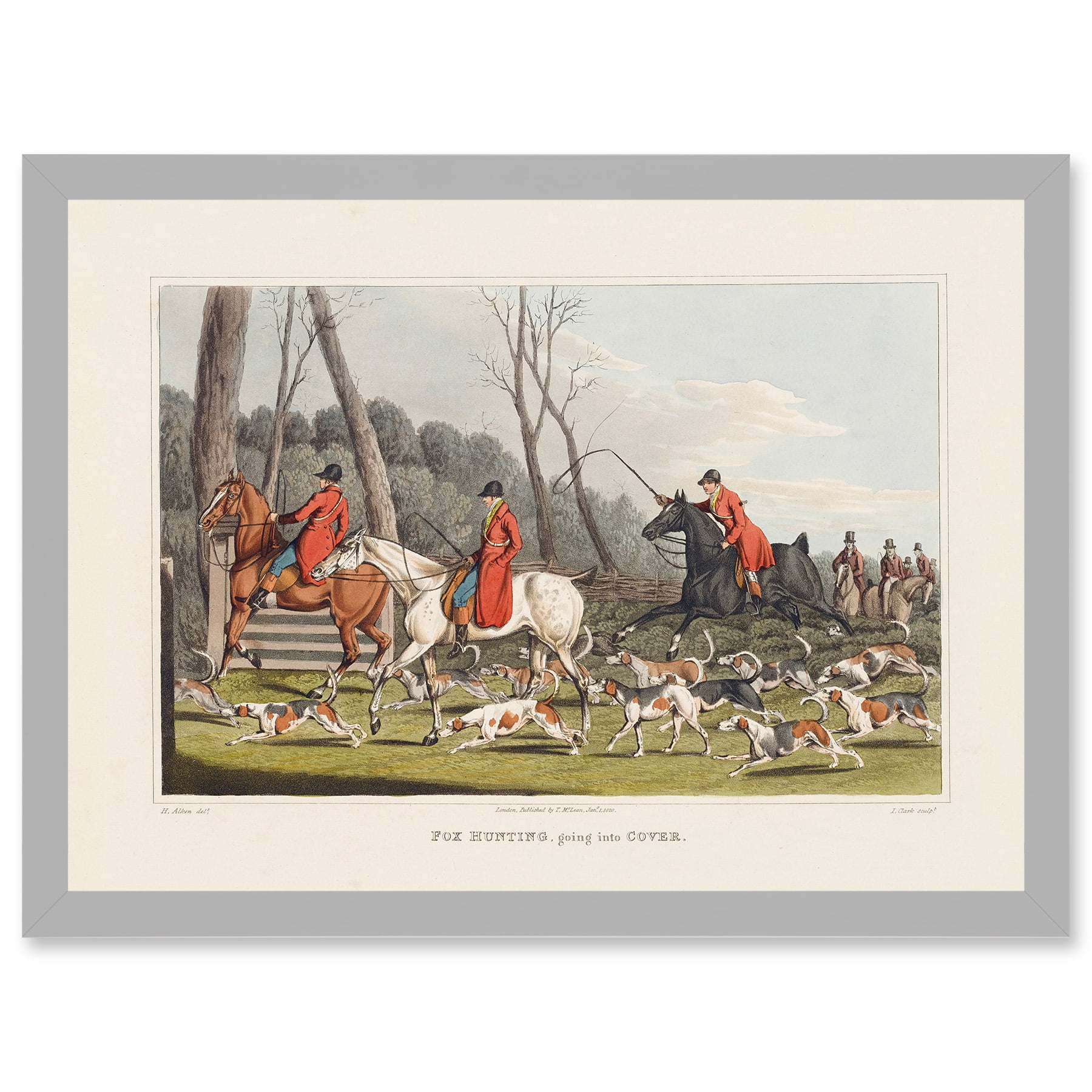 John Heaviside Clark Fox Hunting Into Cover Artwork Framed Wall Art ...