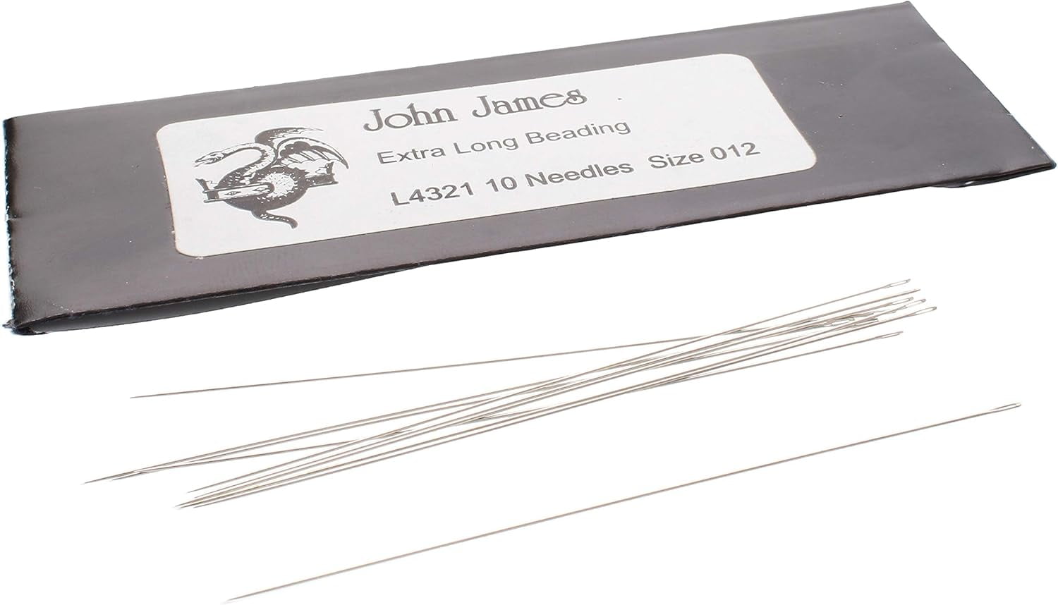 John James Extra Long Pearl Stringing Needles, Size 12, 10 Needles per ...