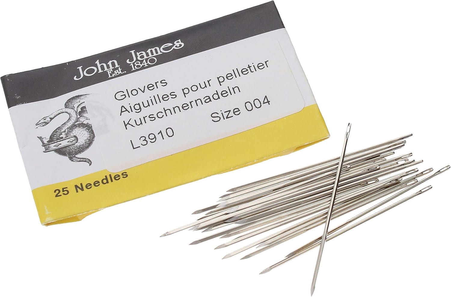 John James Glovers Needles - Size #4, 40mm in Length and 0.76mm in ...