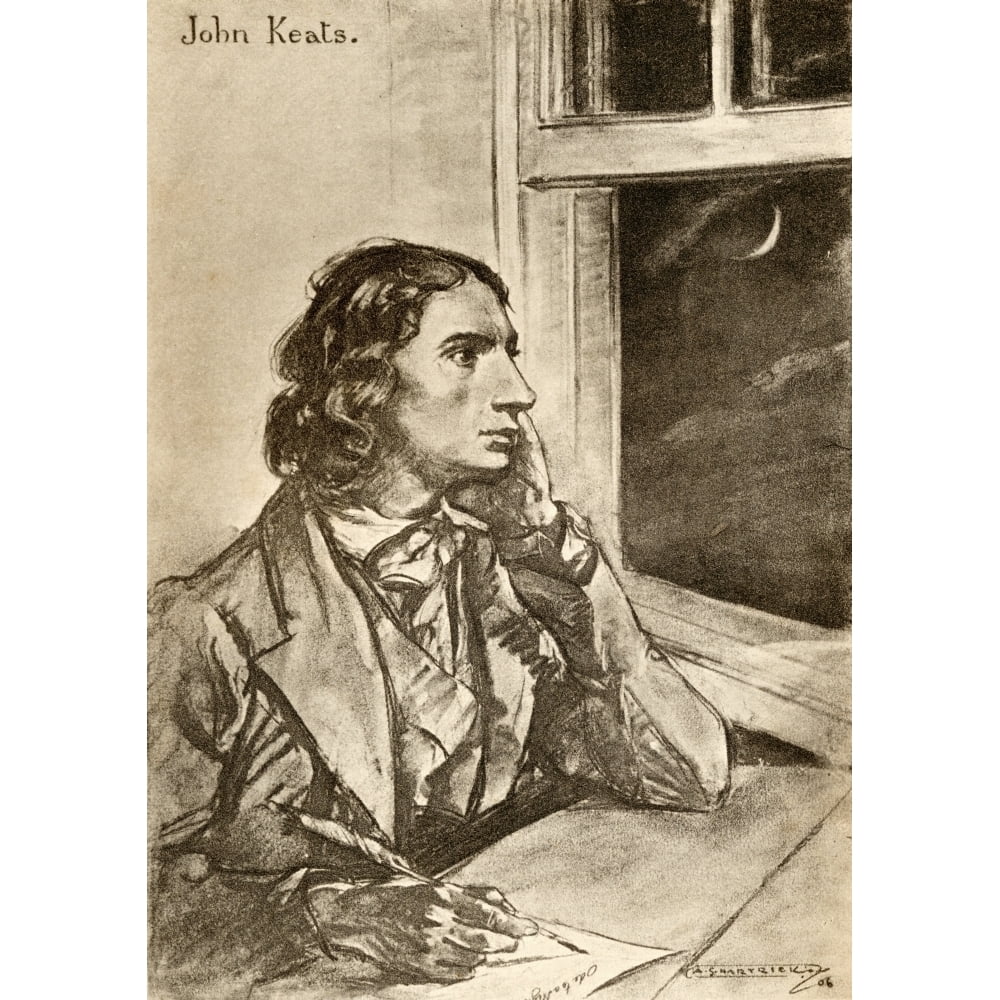 John Keats 1795-1821. English Romantic Lyric Poet. From An Illustration ...
