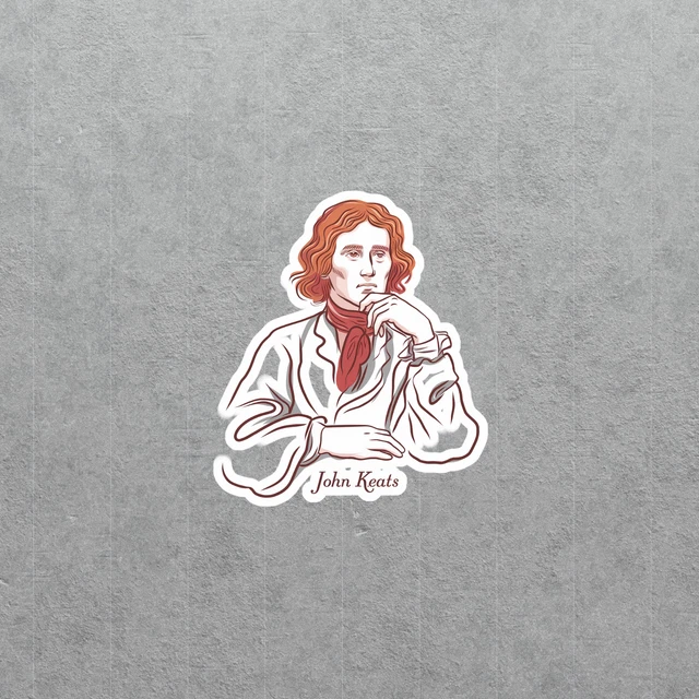 John Keats Portrait Sticker - Romantic Poet Illustration Decalphone ...