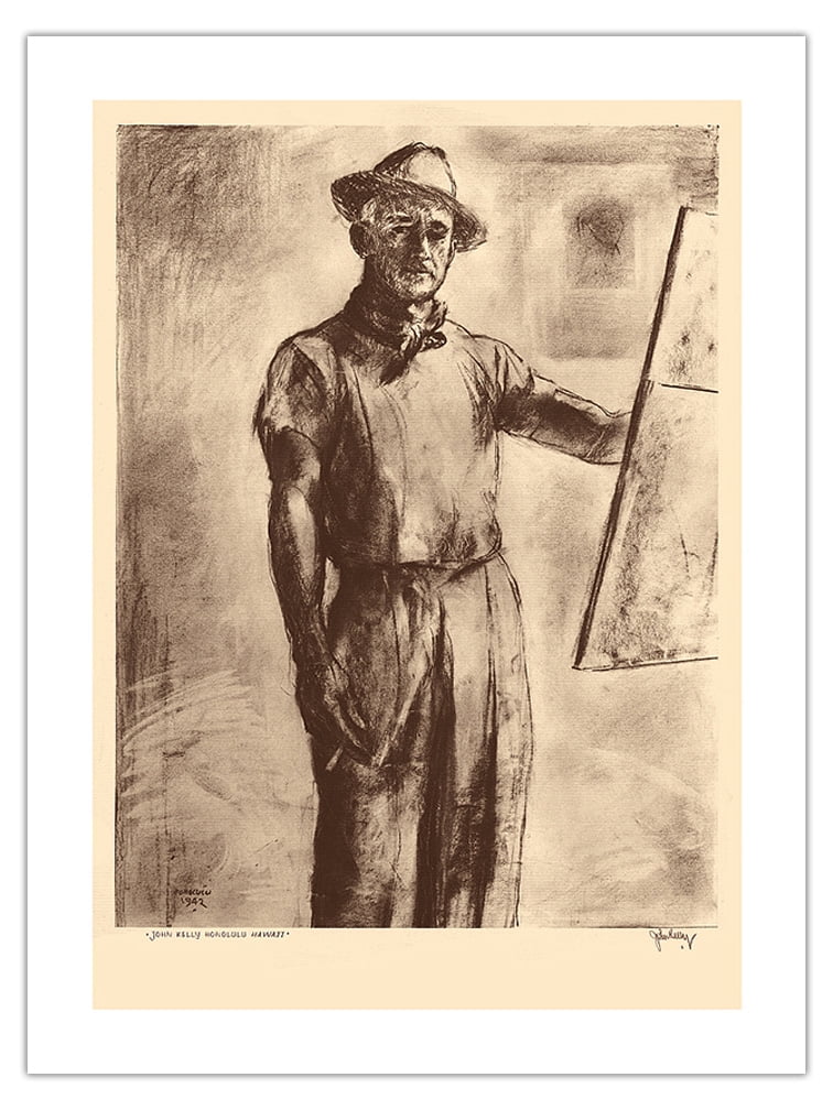 John Kelly Self Portrait - Honolulu Hawaii - from Etchings and Drawings ...