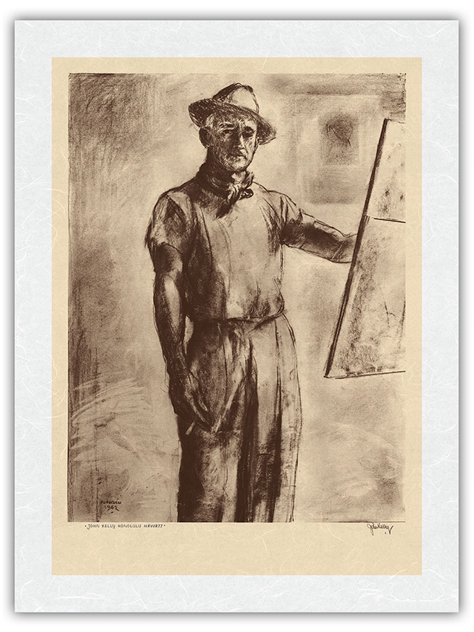 John Kelly Self Portrait - Honolulu Hawaii - from Etchings and Drawings ...