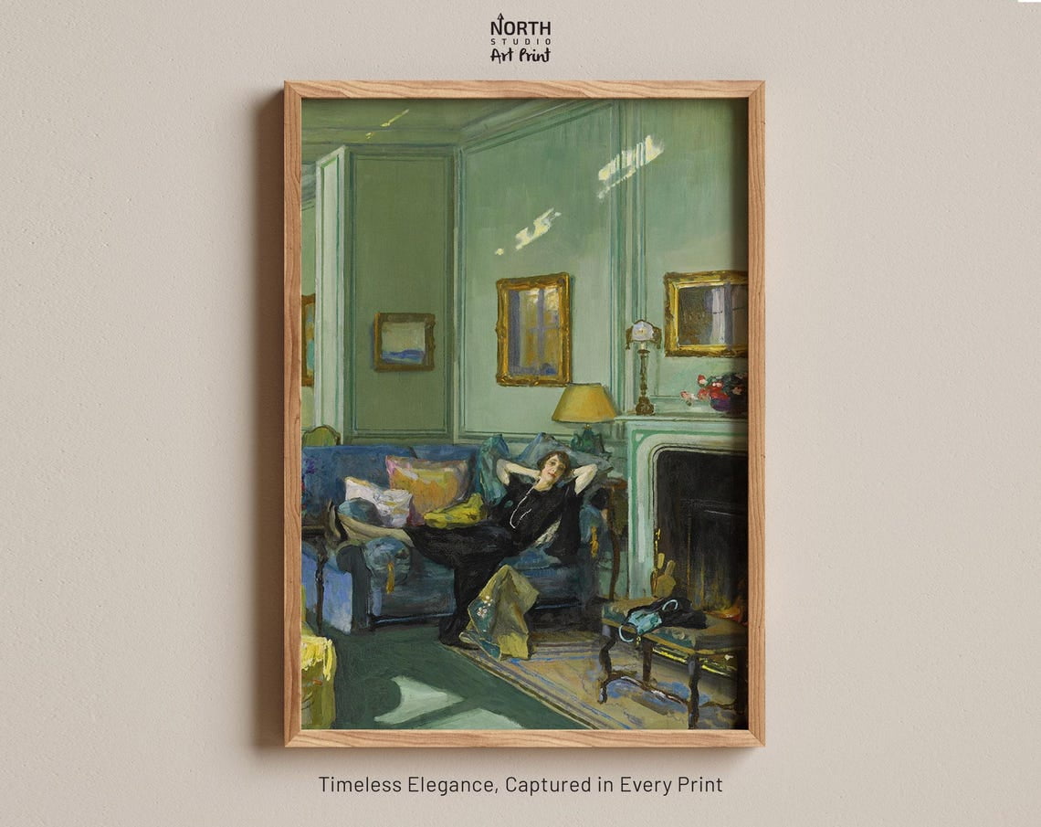 John Lavery Art, Mrs. Osler Portrait, 1929 Painting, Vintage Portrait ...