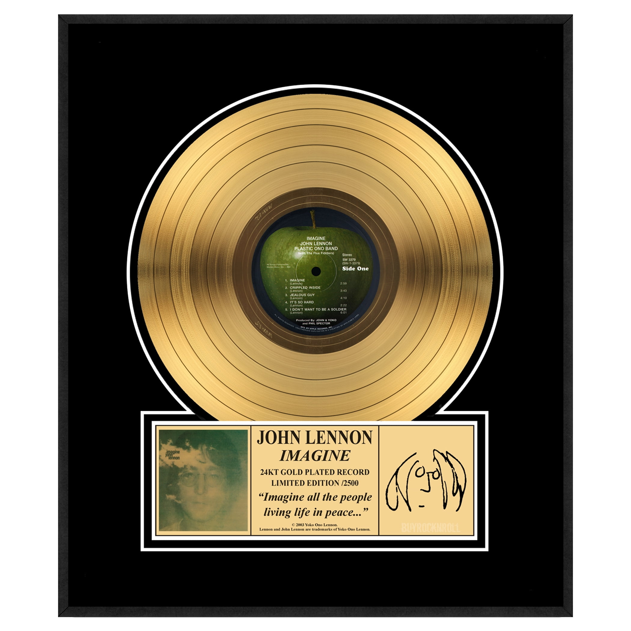 John Lennon Collectible 2020 Photo File Imagine 24 kt Gold LP Record ...