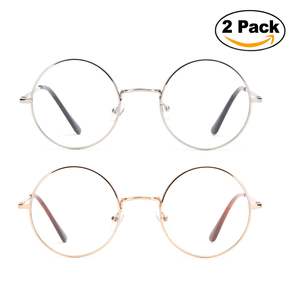 Glassic Hippy 60's Vintage Retro Circle Round Sunglasses & Clear Lens ...