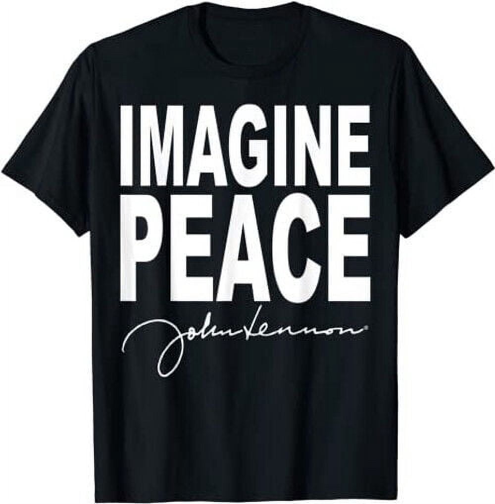 John Lennon Imagine Peace Black T-Shirt - Walmart.com